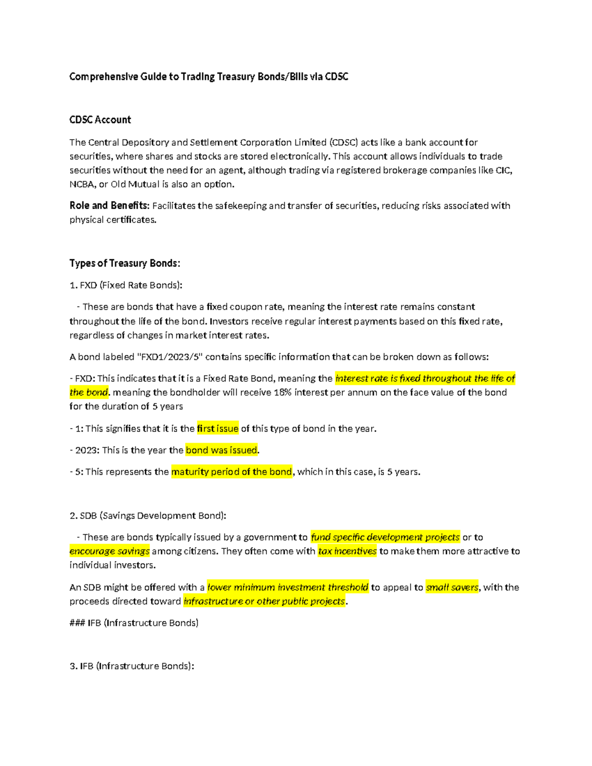 Comprehensive Guide to Trading Treasury Bonds & Bills via CDSC ...