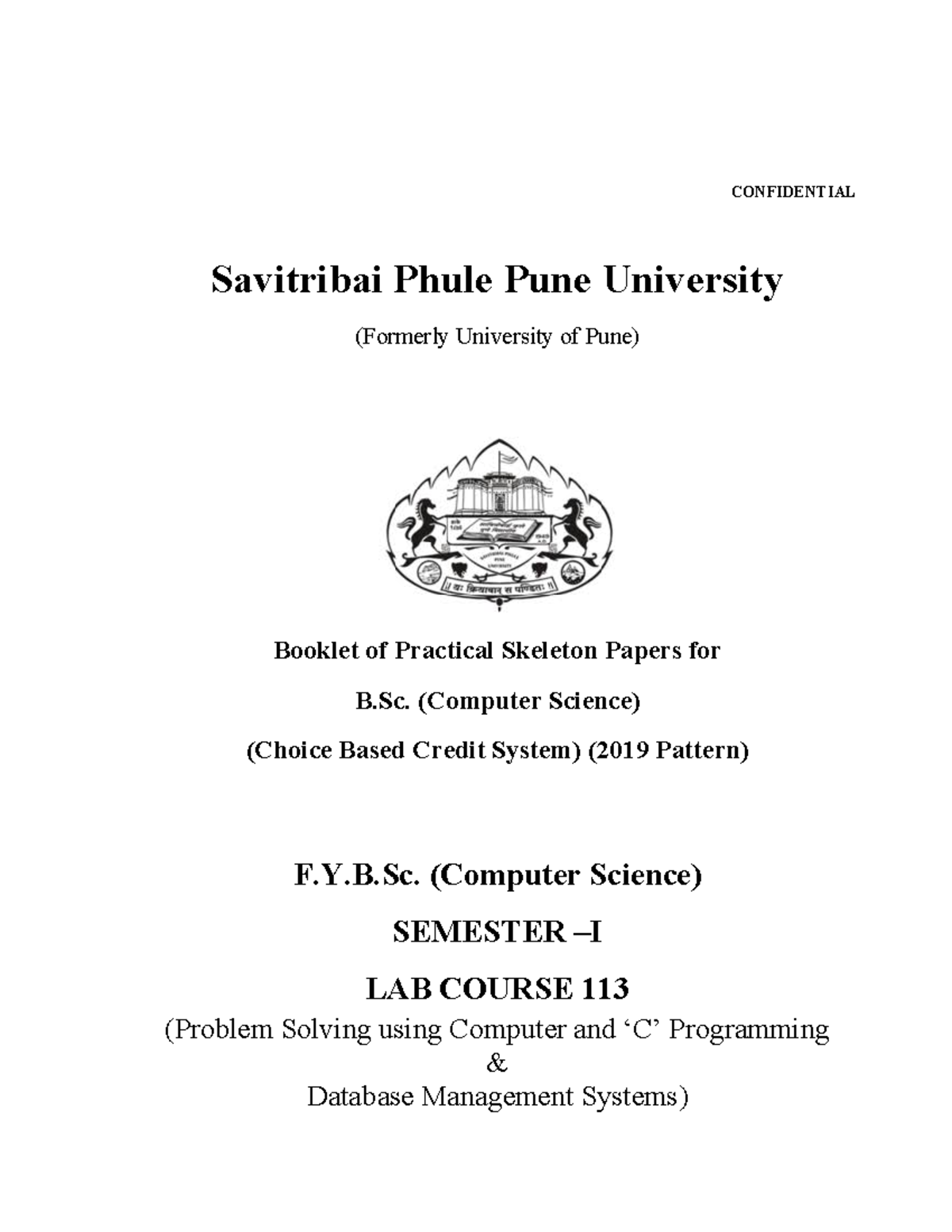 Fybsc Computer Science Slips 3 Confidential Savitribai Phule Pune University Formerly 9557