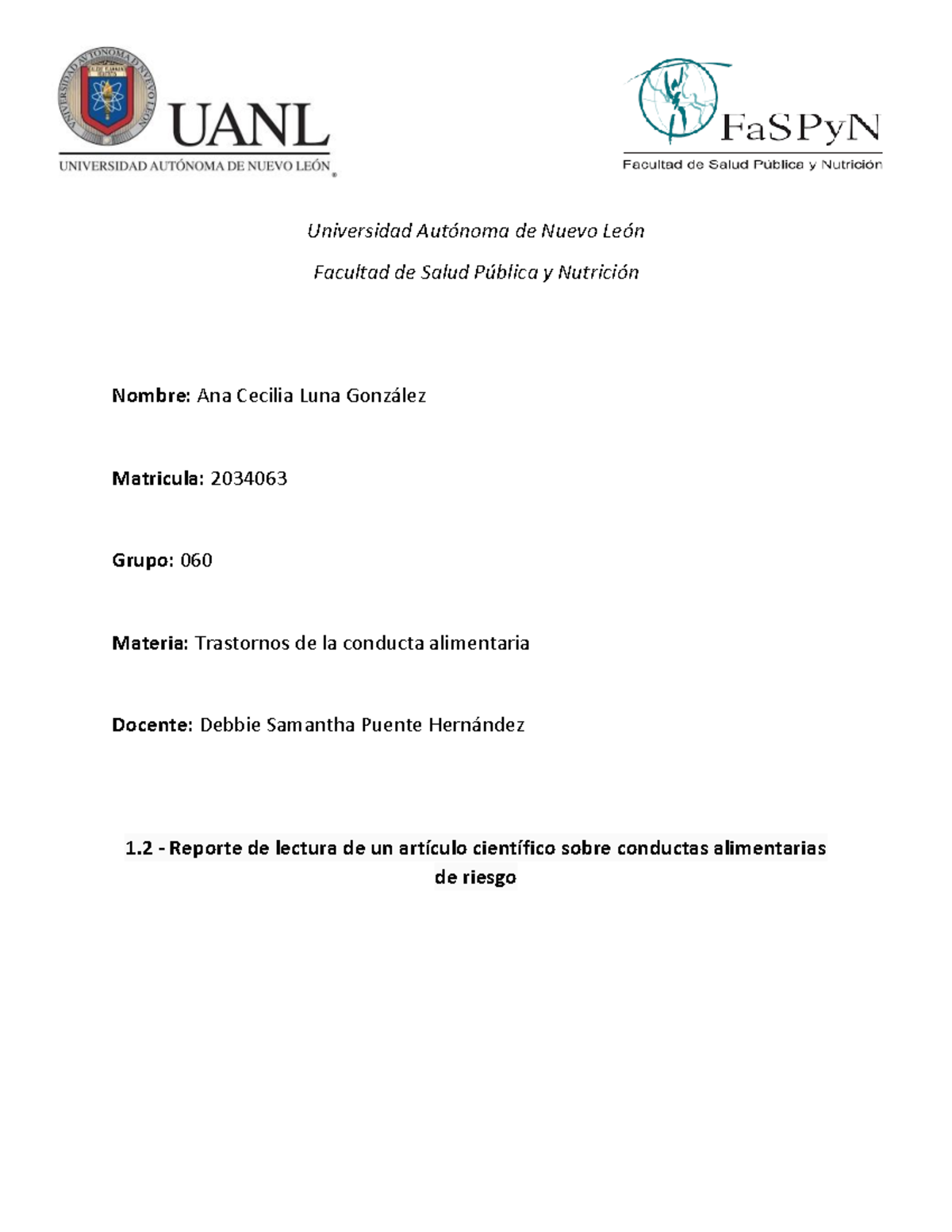 1.2-Reporte de lectura de un articulo cientifico - Universidad AutÛnoma ...
