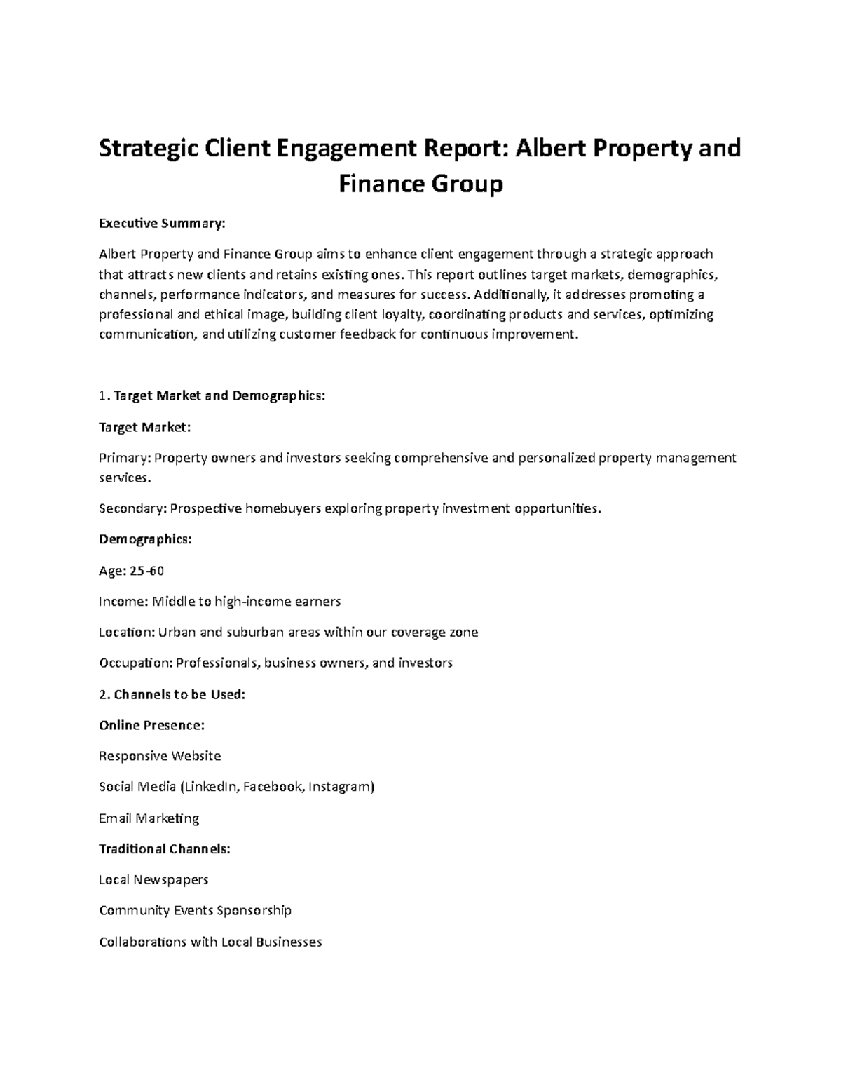 Strategic Client Engagement Report - This report outlines target ...