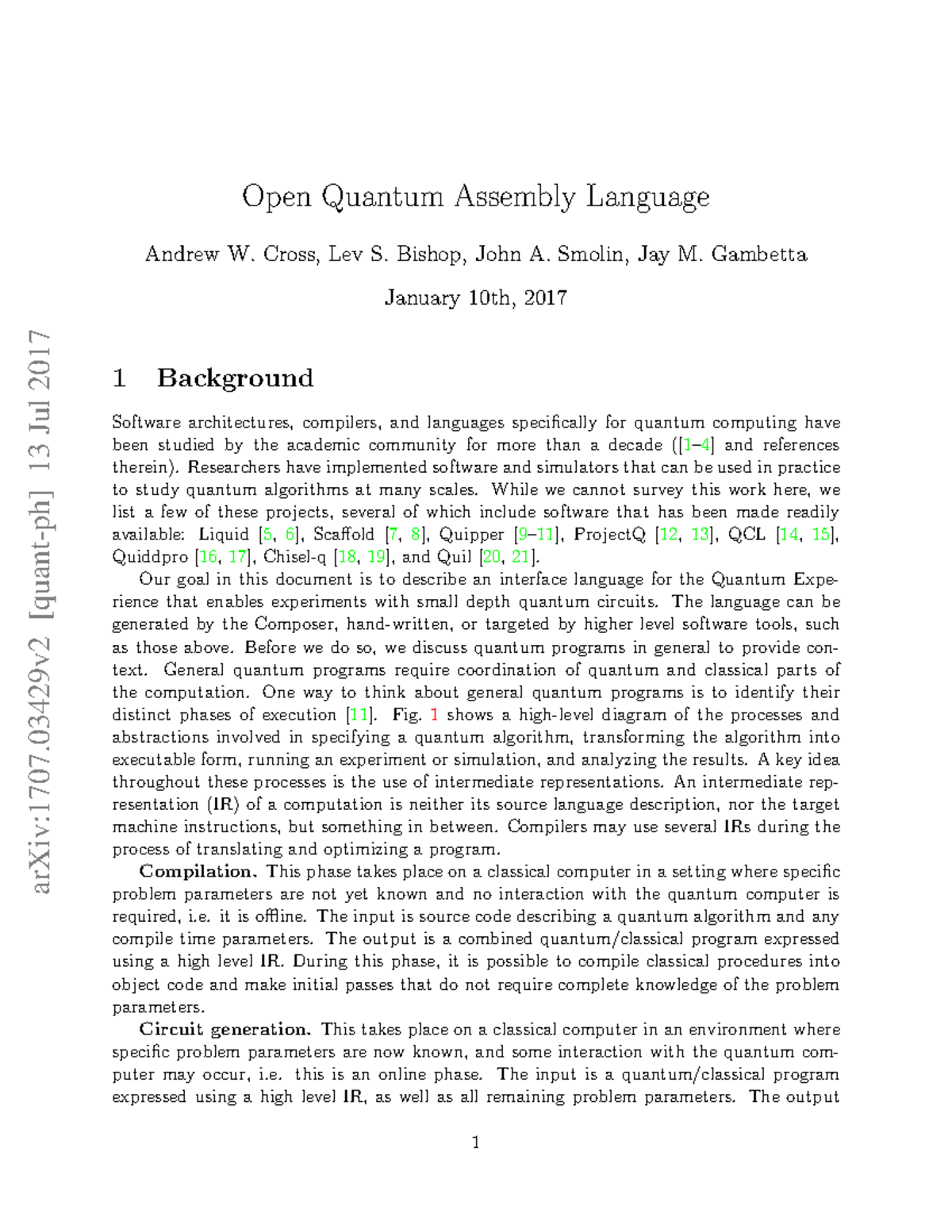 Open Qasmpaper - Open Qasm Language - Open Quantum Assembly Language ...