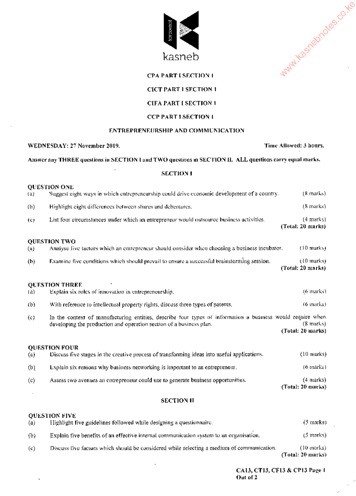 CA13 Entrepreneurship and Communication - Bachelor of Information ...