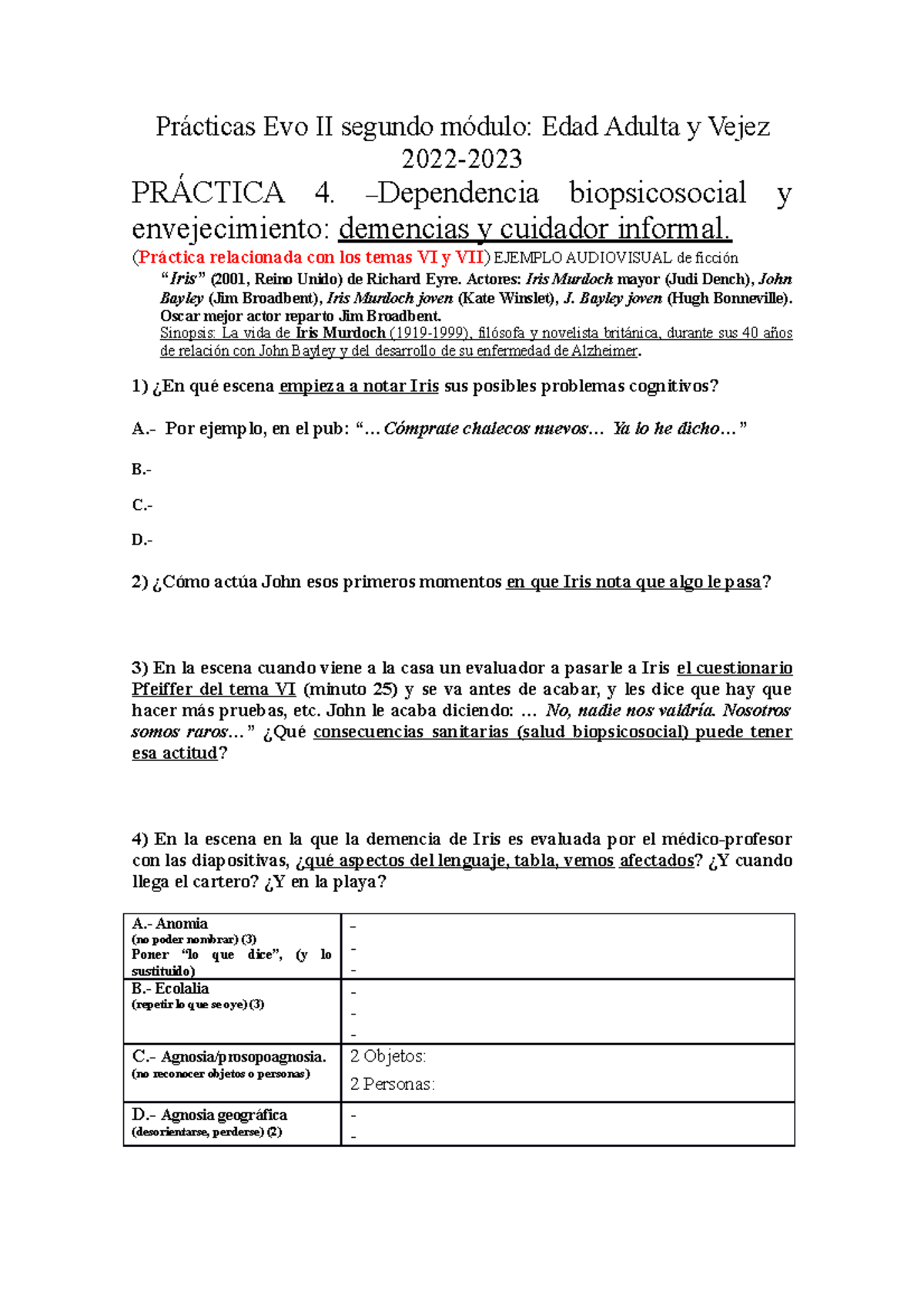Prác. 4 (dependencia bio-psico-social -demencia- y cuidadores informales) - Prácticas Evo II ...