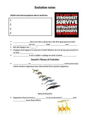 Evidence of evolution - Environmental science - Evidence of Evolution ...