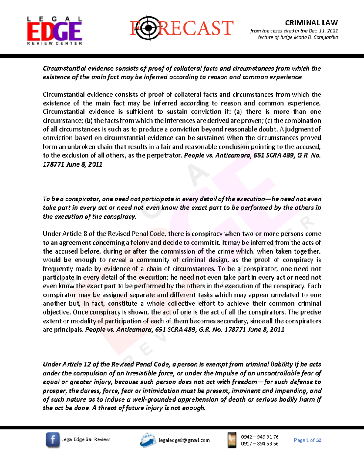 2021 Forecast - Criminal Law - Page 1 of 30 from the cases cited in the ...
