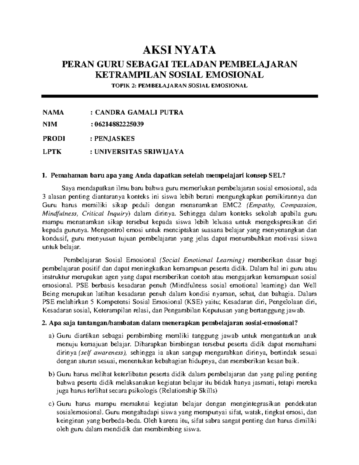 AKSI- Nyata TP2 PSE CGP - DRTFYUH - AKSI NYATA PERAN GURU SEBAGAI ...