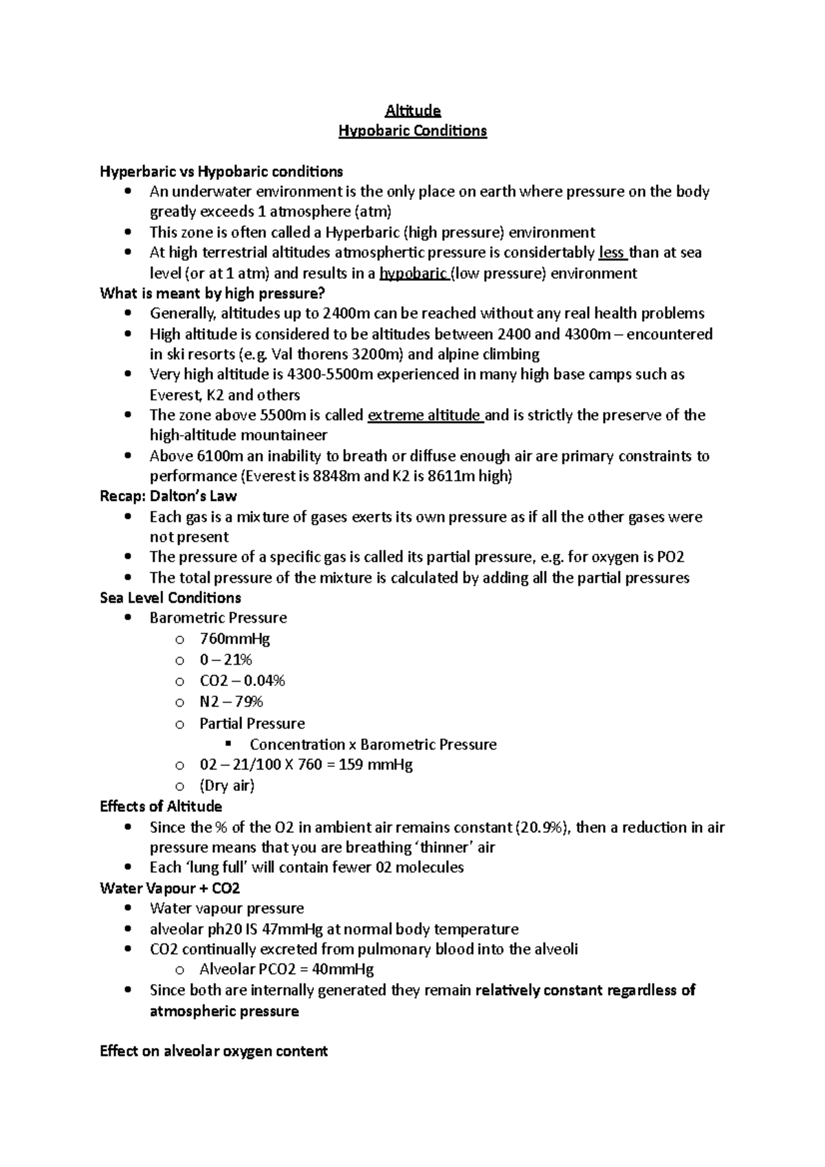 Altitude - Altitude Hypobaric Conditions Hyperbaric vs Hypobaric ...