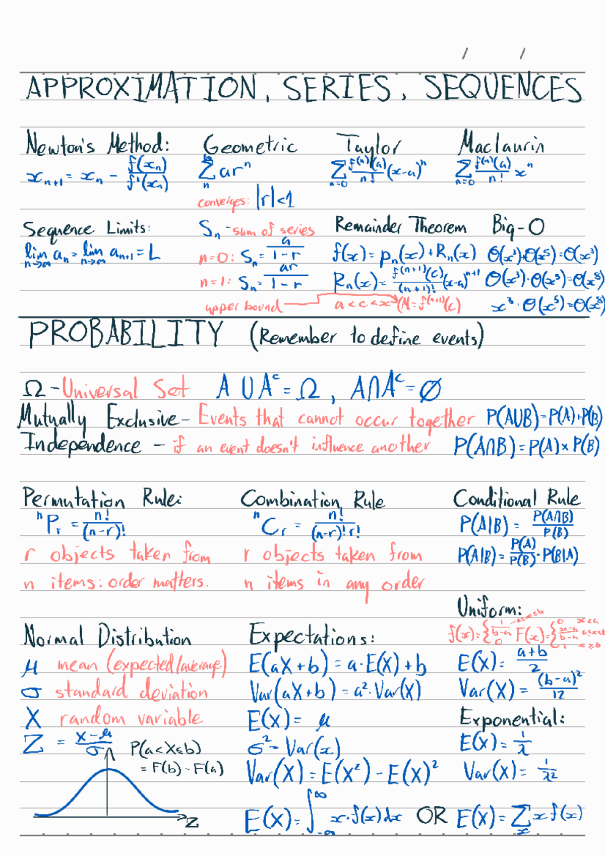 EMTH119 Cheat Sheet - Summary Engineering Mathematics 1B ...