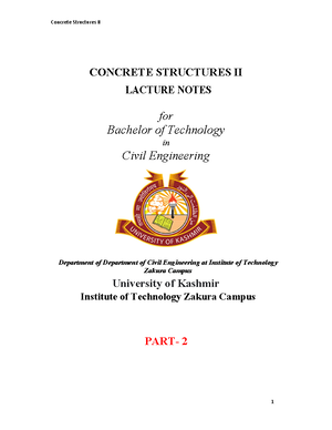 Concrete Structures II PART 1 Introduction to Earthquake Engineering ...