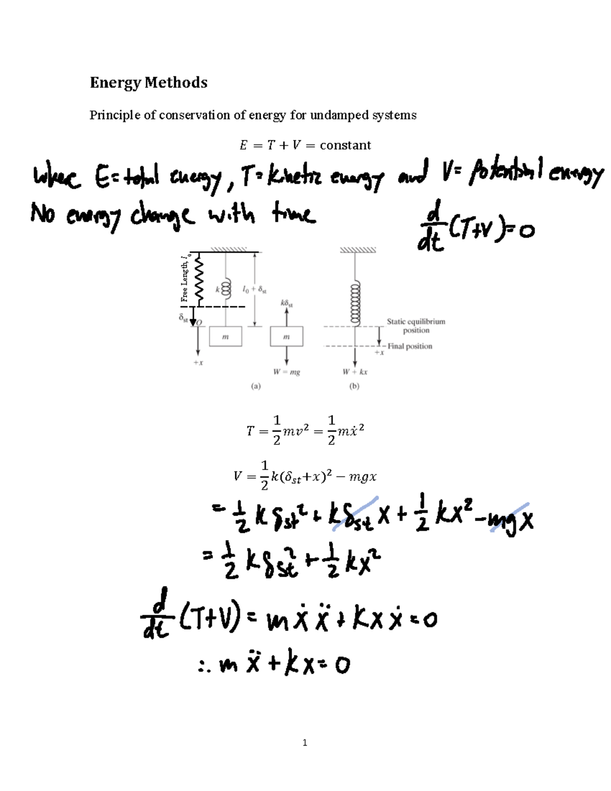 Vib-3 Energy Methods - Lecture notes 3 - Energy Methods Principle of ...