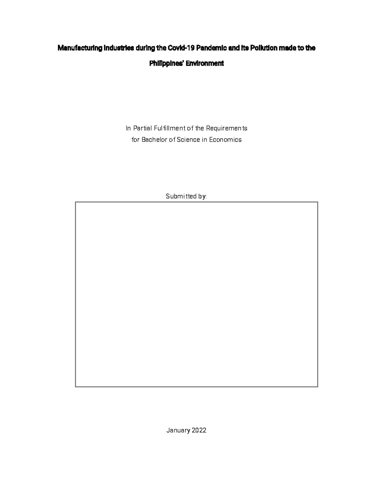 Capstone - Manufacturing Industries during the Covid-19 Pandemic and ...
