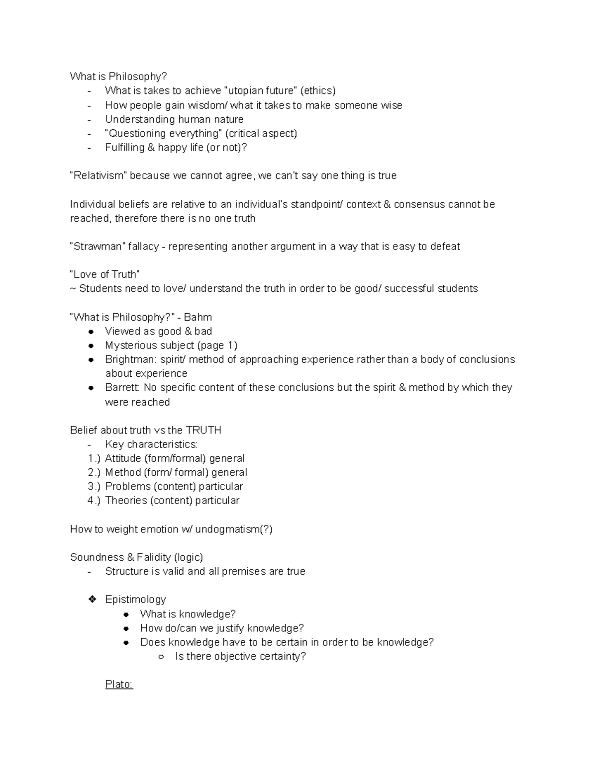 Philosophy Notes - What is Philosophy? - What is takes to achieve ...