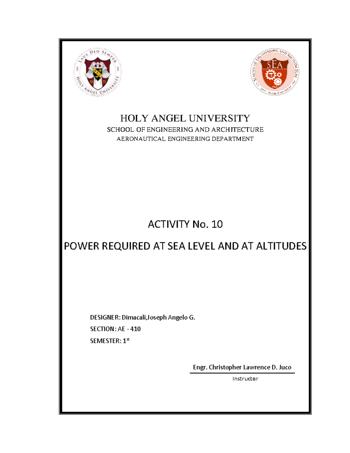 Dimacali-Act-9 - Lecture act 9 - HOLY ANGEL UNIVERSITY SCHOOL OF ...