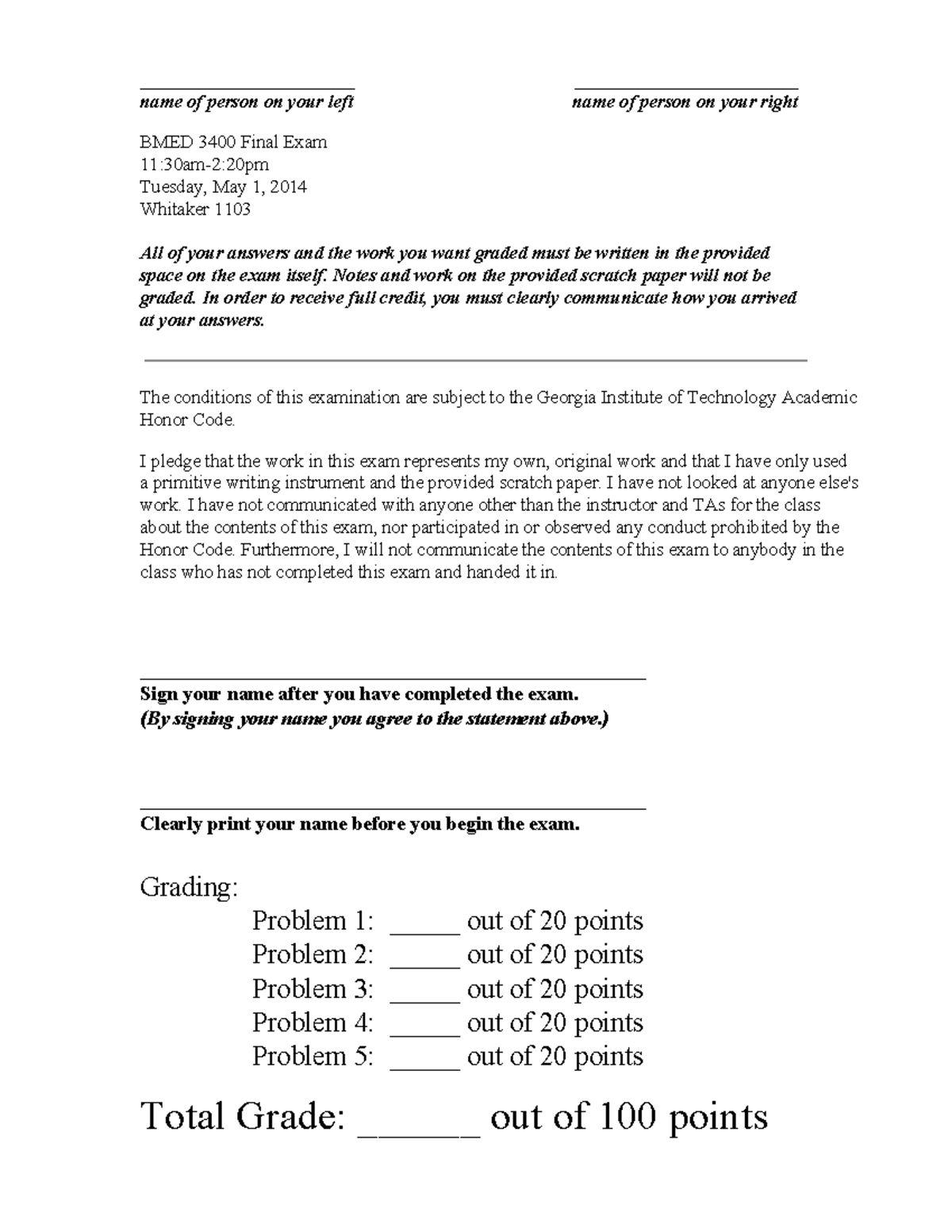 2014 spring final exam ...