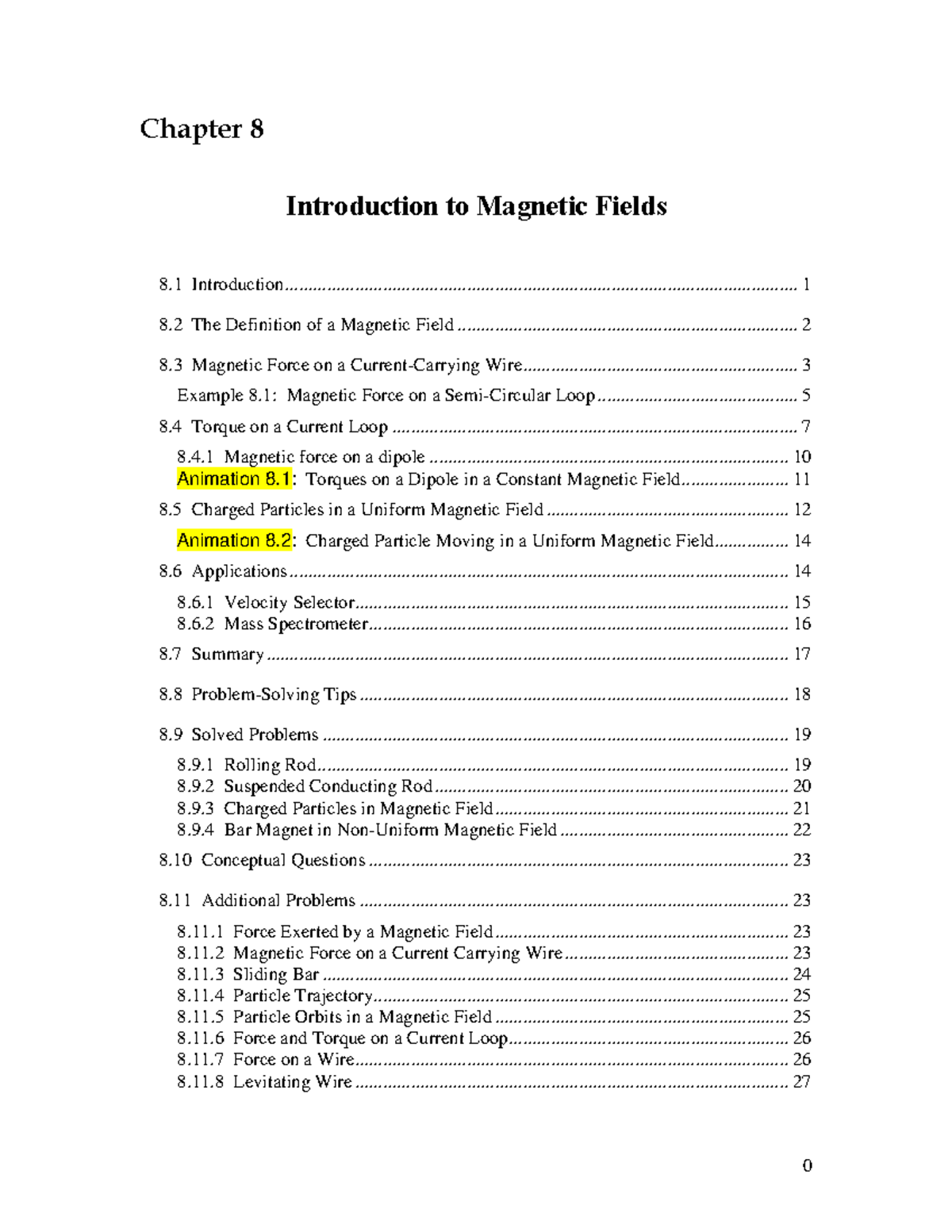 Ch8magneti field - Lecture notes 1 - Introduction to Magnetic Fields ...