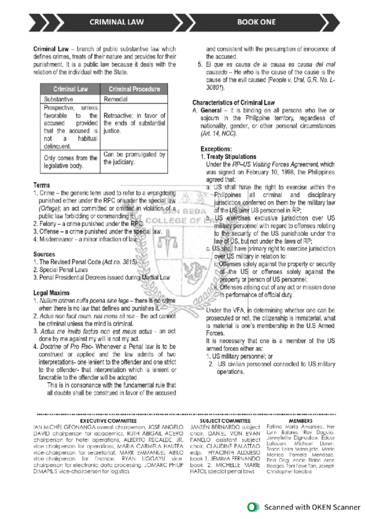 Law of criminal - applied law - Studocu