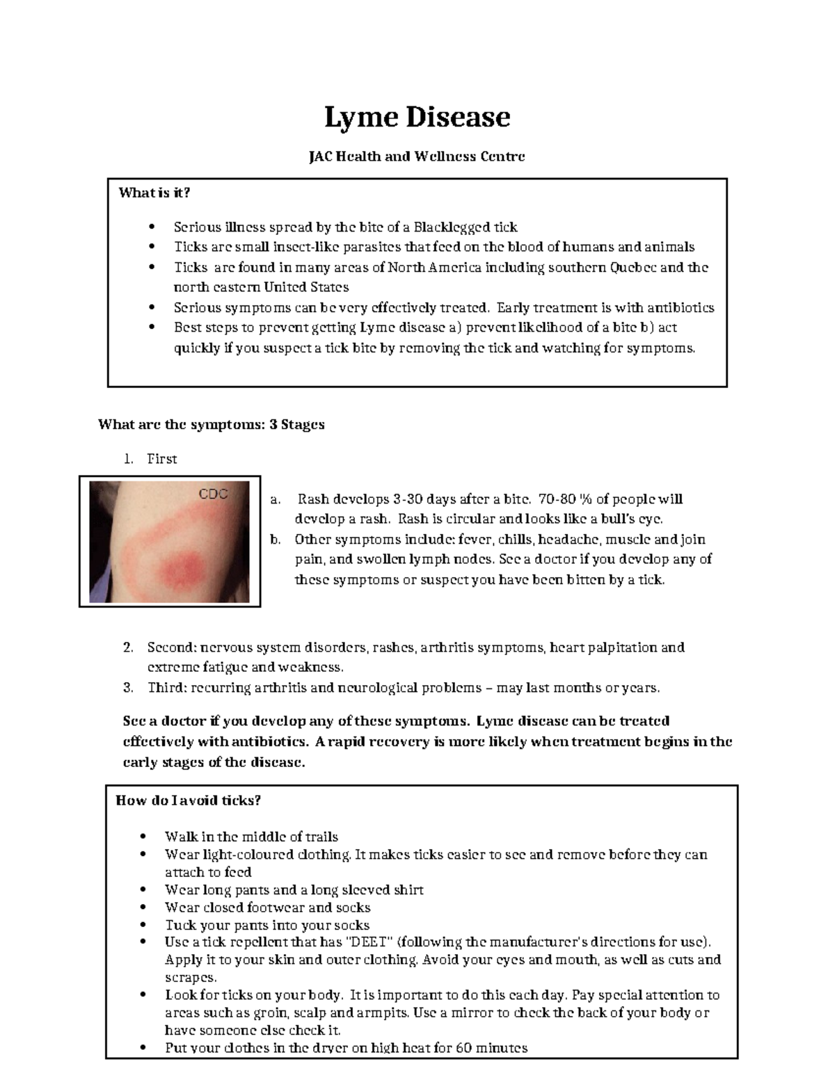 Ticks-Lyme Disease - Summary Cell Physiology - Lyme Disease JAC Health ...
