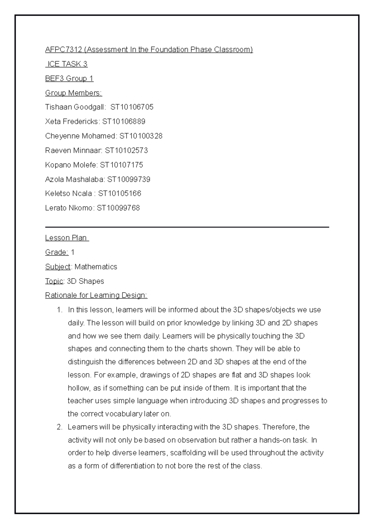 AFPC7312 ICE TASK 3 - FOR 2023 - AFPC7312 (Assessment In the Foundation ...