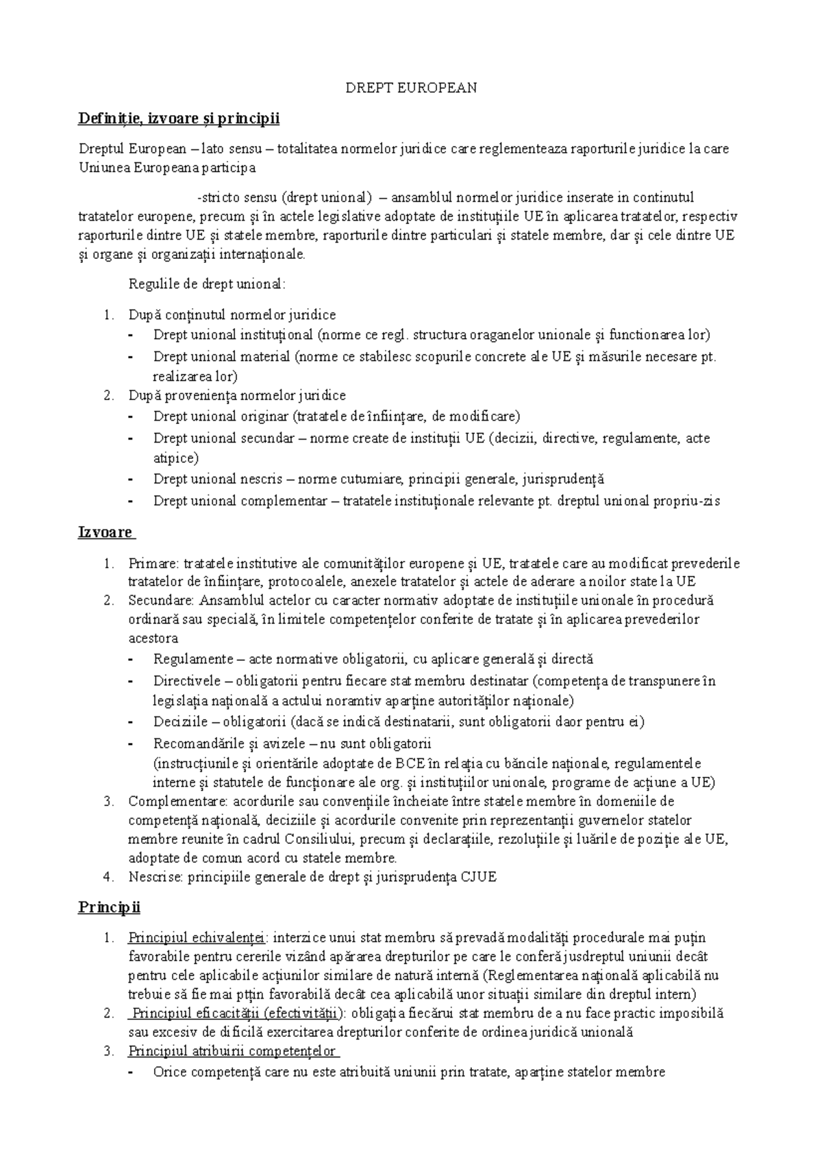 Drept European - Drept institutional european - DREPT EUROPEAN ...