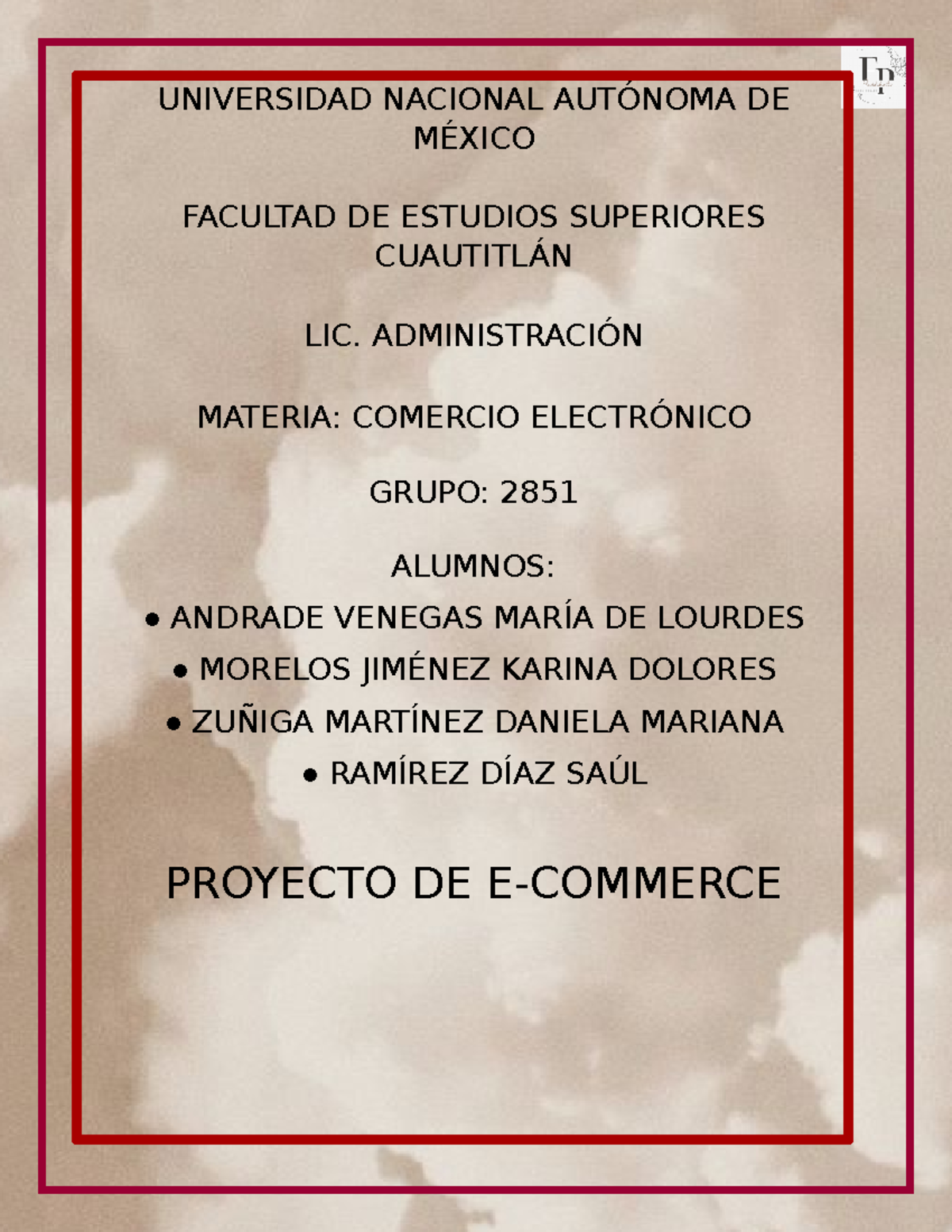 Fashket 1 - PROGRAMA EMPRENDIMIENTO - UNIVERSIDAD NACIONAL AUTÓNOMA DE MÉXICO FACULTAD DE ...