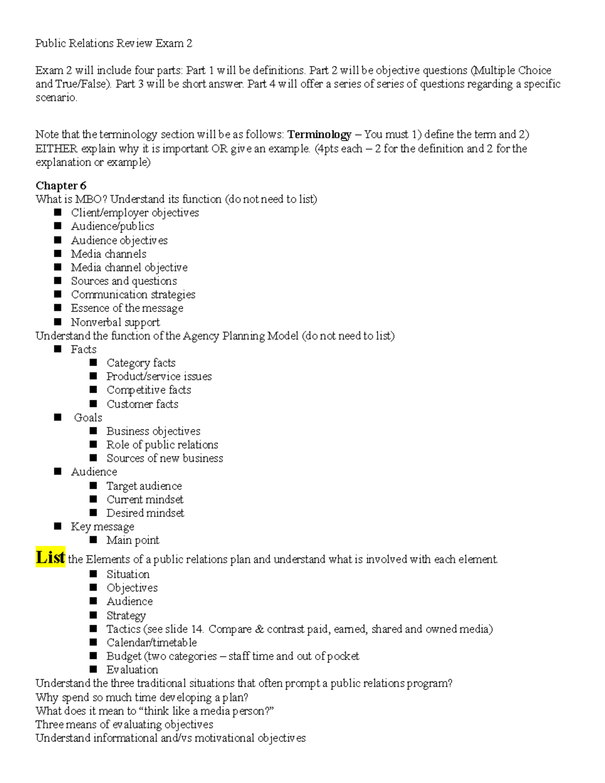 Priniples of PR Exam 2 Review - Public Relations Review Exam 2 Exam 2 ...
