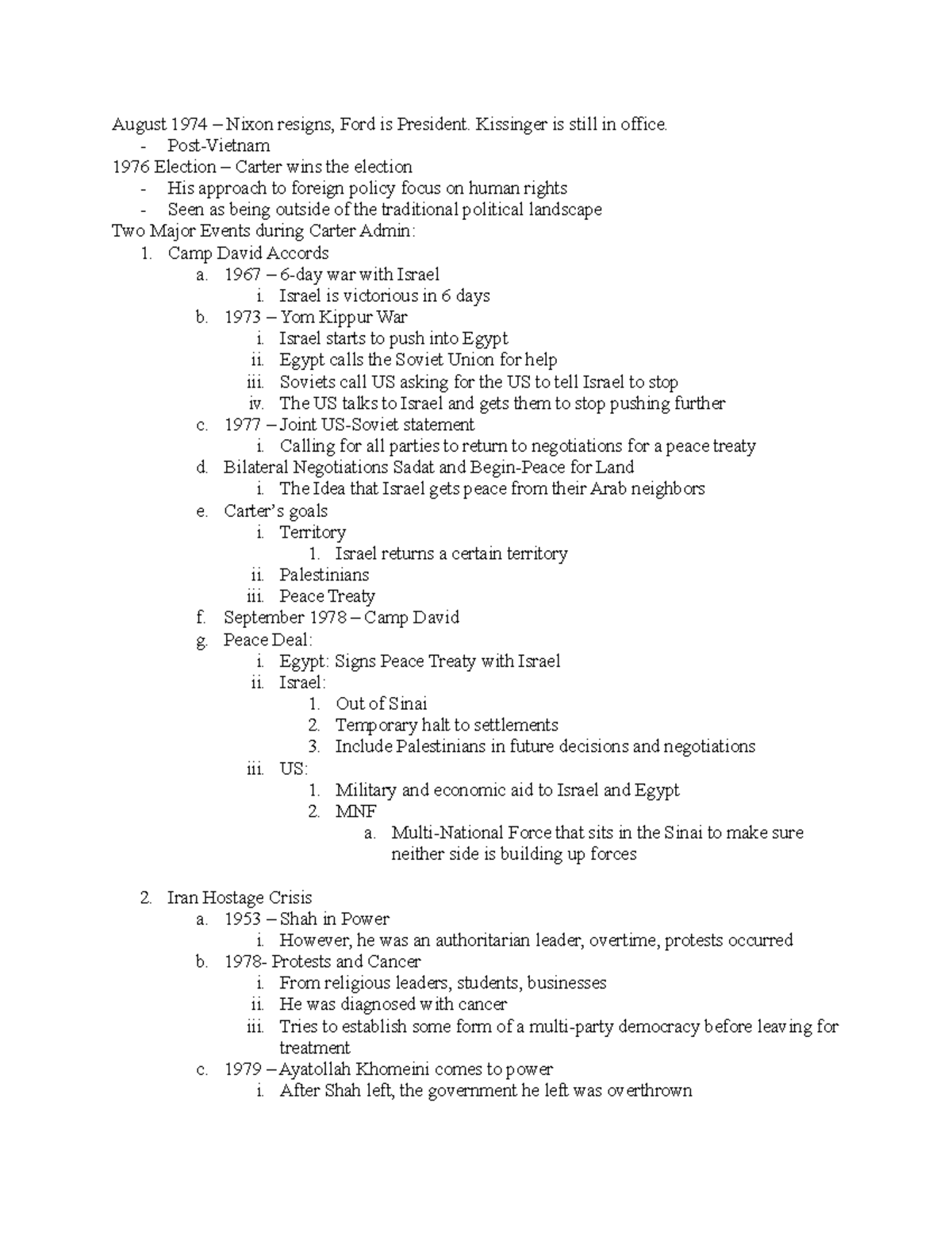Module 5: Carter, Reagan, and End of the Cold War - August 1974 – Nixon ...