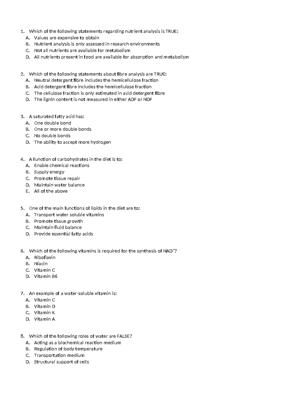 ANSC2000 2 MST practice questions 2024 - 1. Which of the following ... ANSC2000 2 MST practice questions 2024 - 1. Which of the following ...