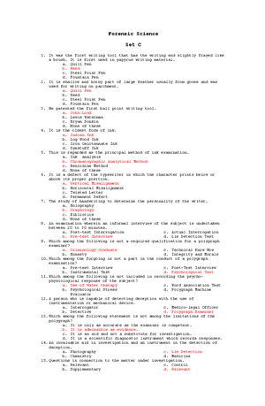 Forensic Science Set E - crim1 - Forensic Science Set E The sub ...