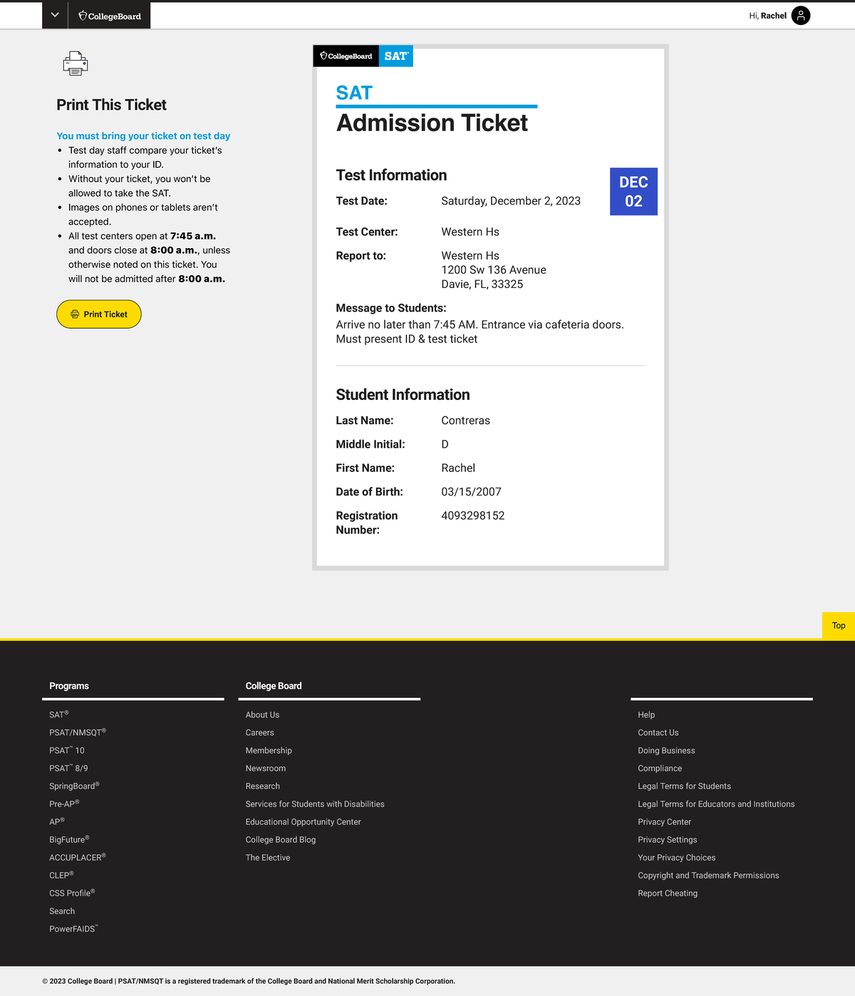 My SAT Home Page - practice - Top © 2023 College Board | PSAT/NMSQT is ...