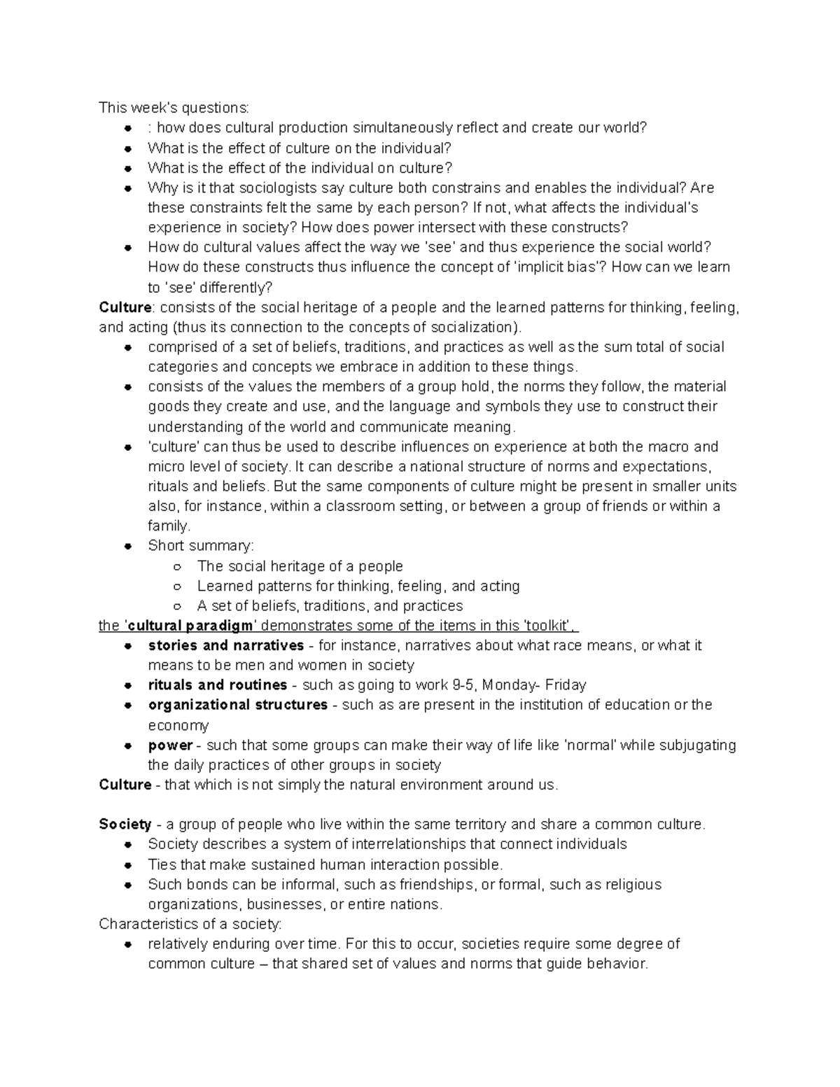 Soc - Week 5 - Lesson 1 - Professor Danna - This week’s questions ...