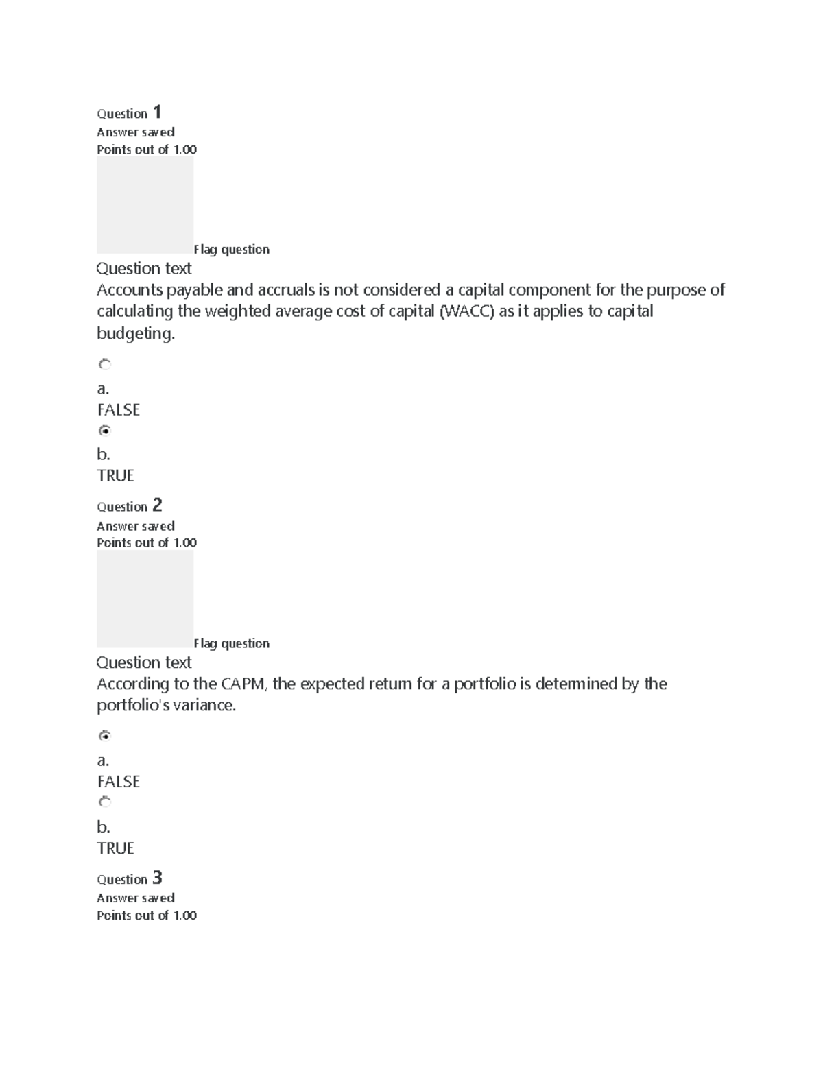 Quizzes 12 DCF Methodvavavavav .rxch 292aj - Question 1 Answer saved ...
