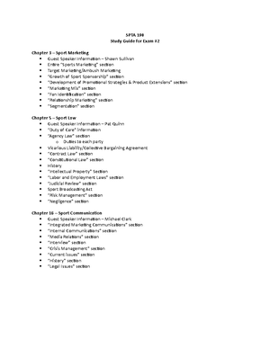 Chapter 3 - Sport Marketing(1) - SPTA 190 Chapter 3 Marketing ...