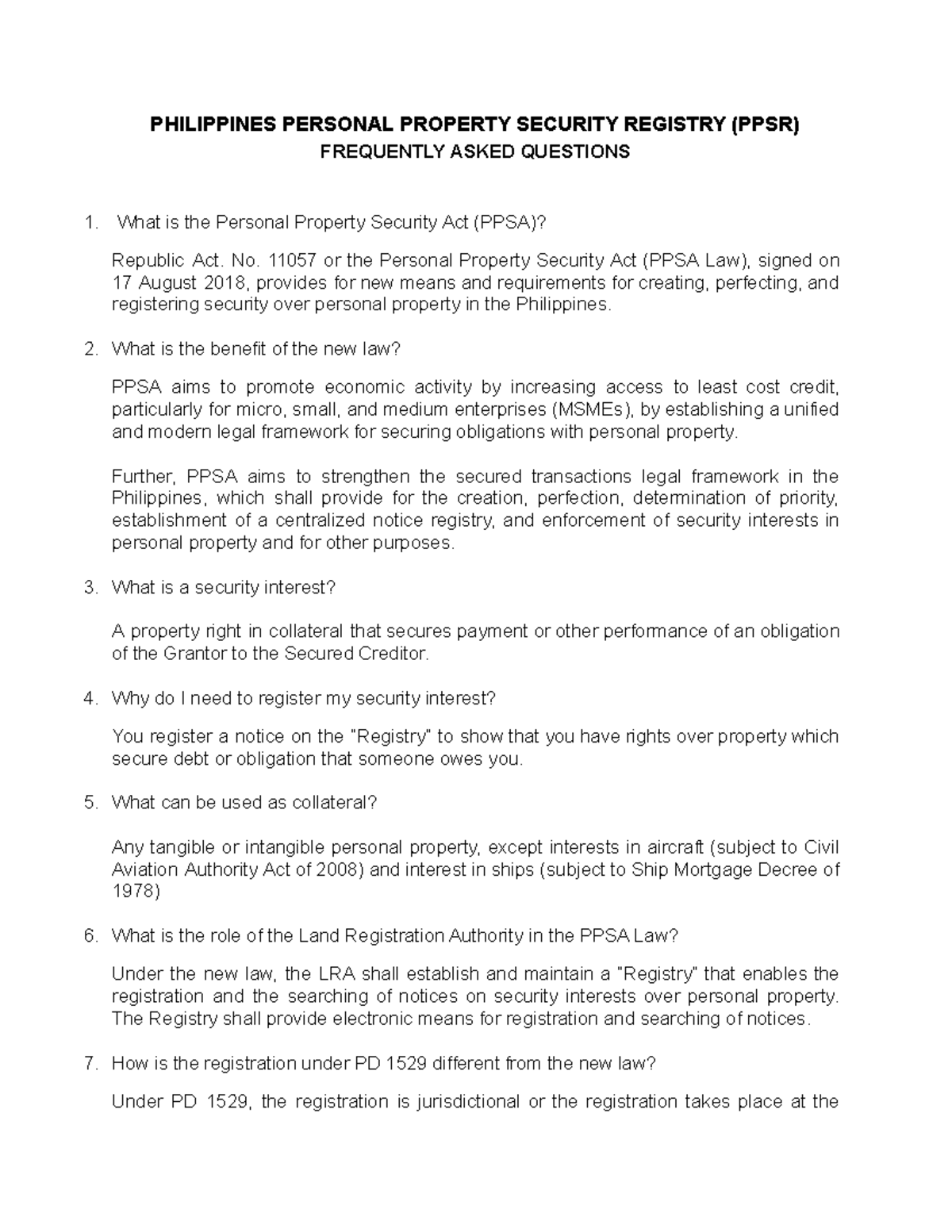 PPSA FAQs - Revised Philippine Personal Security Registry FAQs ...
