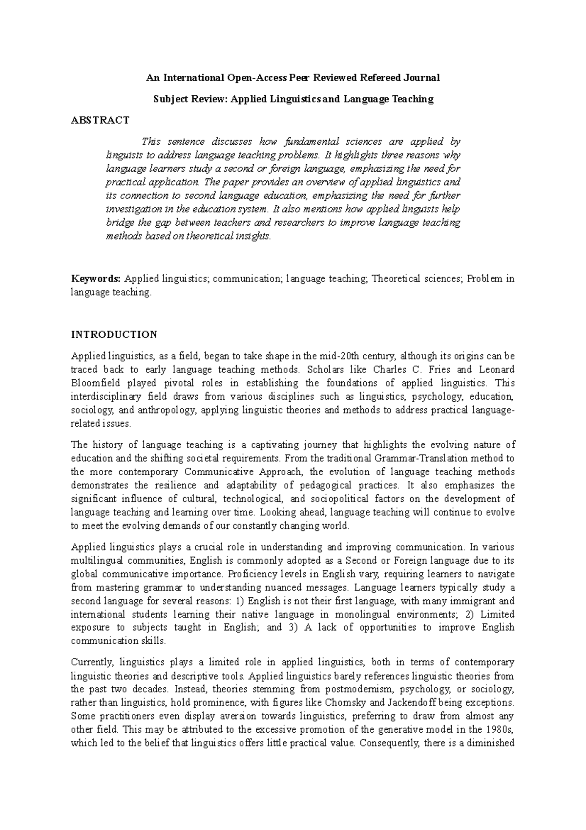An International Open seminar - An International Open-Access Peer ...