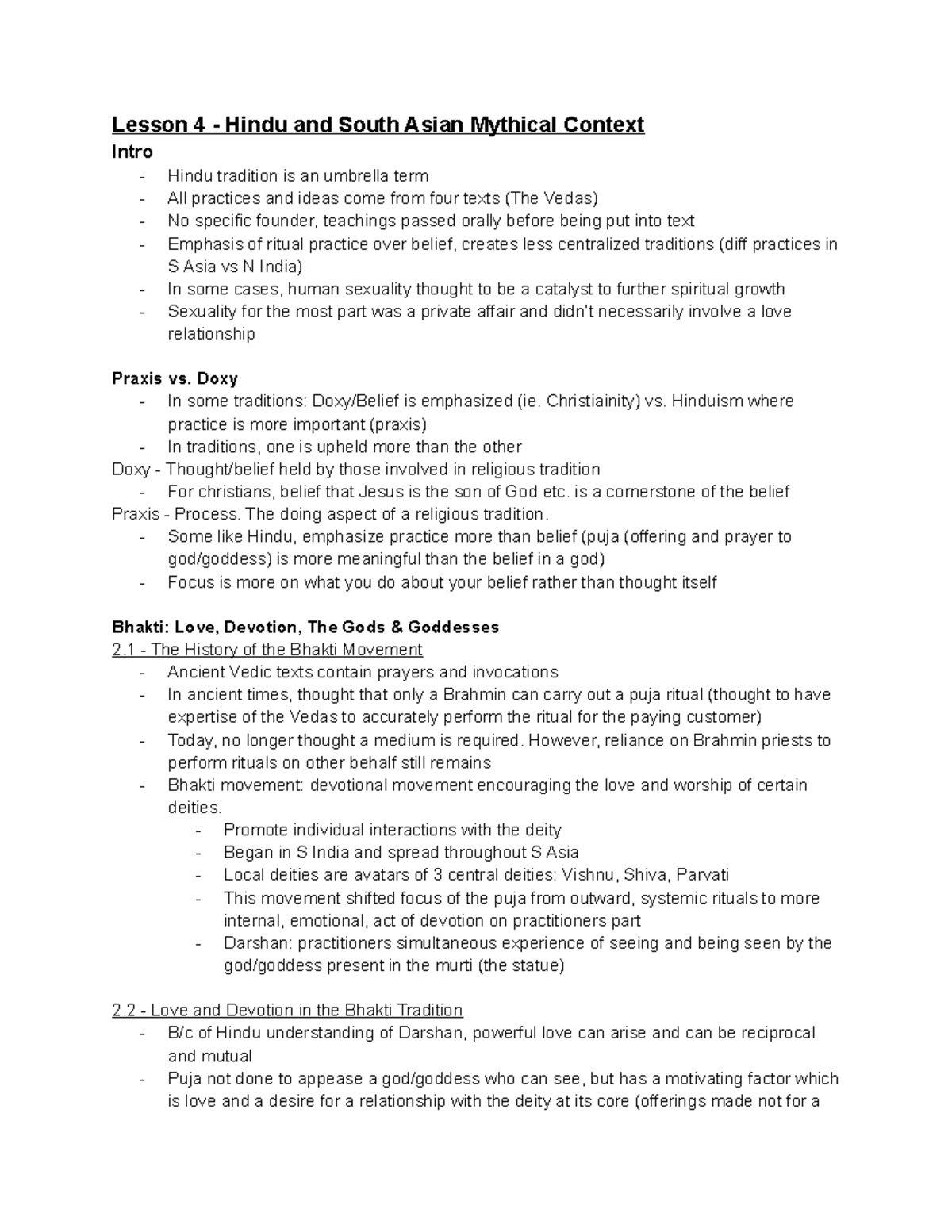 RE103 OC - Lesson 4 - Hindu and South Asian Mythical Context - Lesson 4 ...