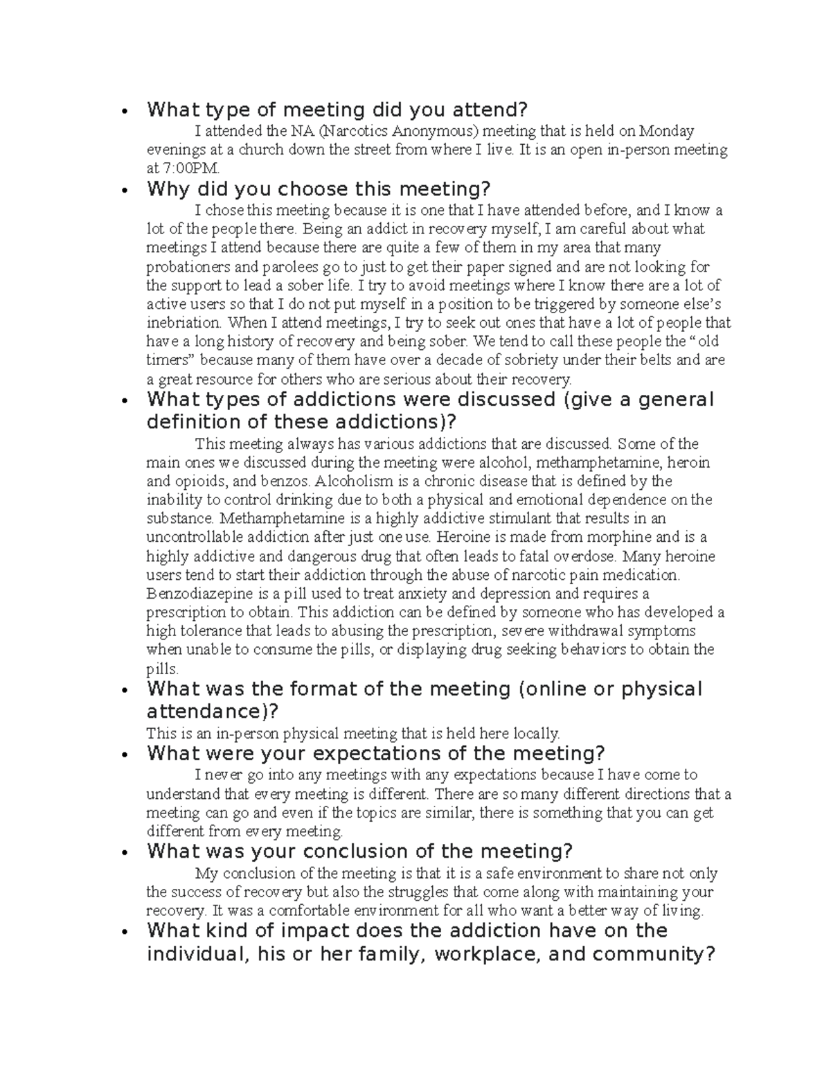 PSY200 Discussion 2 - What type of meeting did you attend? I attended ...