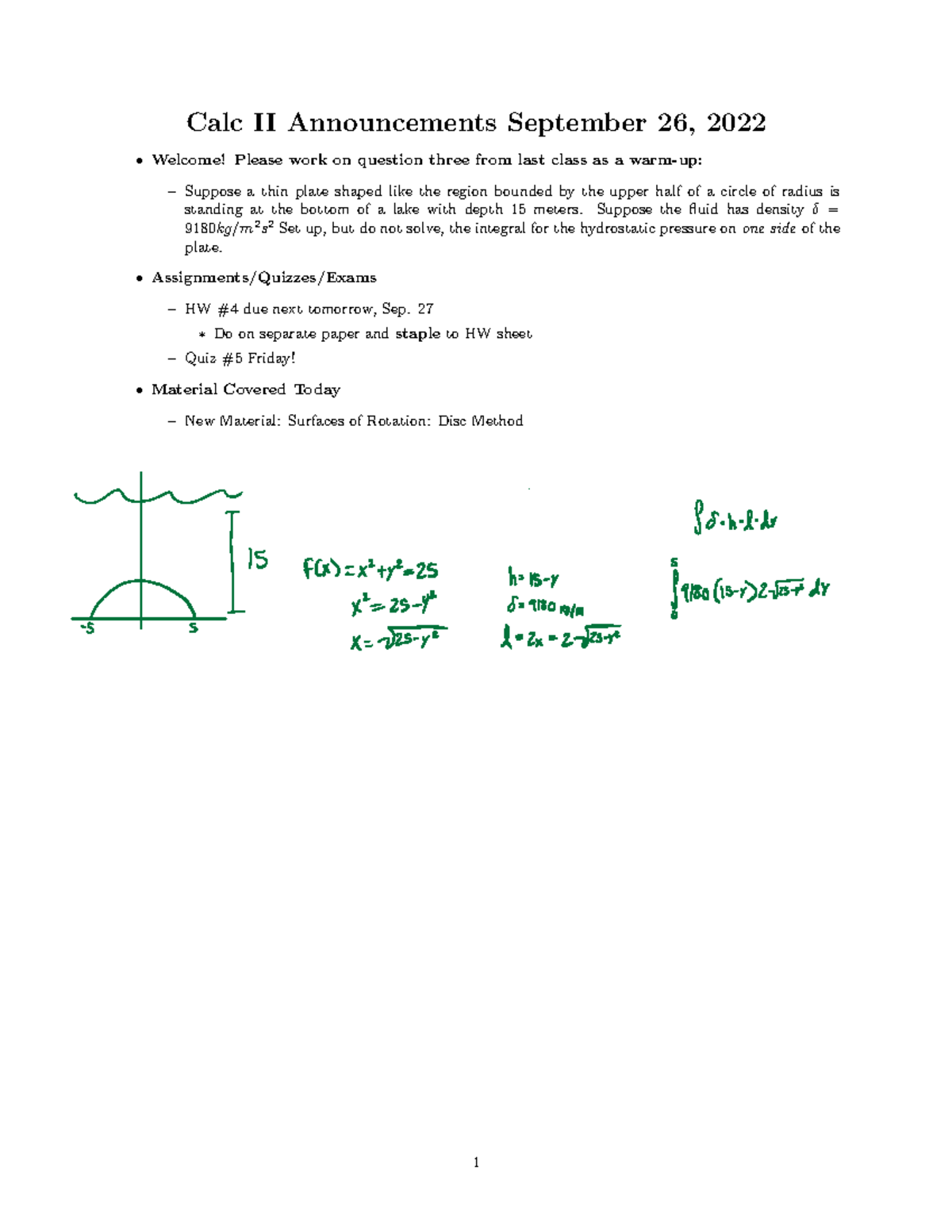 Disk Method - Calc 2 for Physical Scientists w/ Kopel as course advisor ...