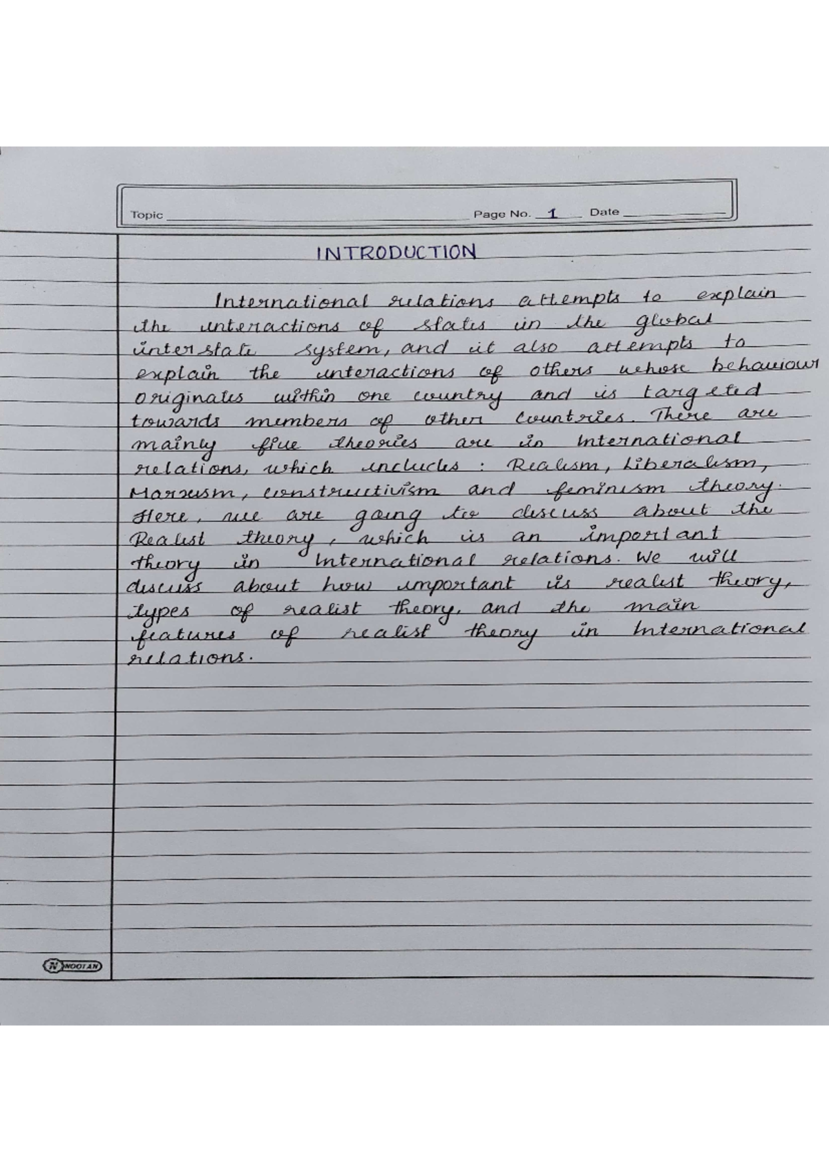 Features OF Realist Theory IN IR - Perspectives On International ...