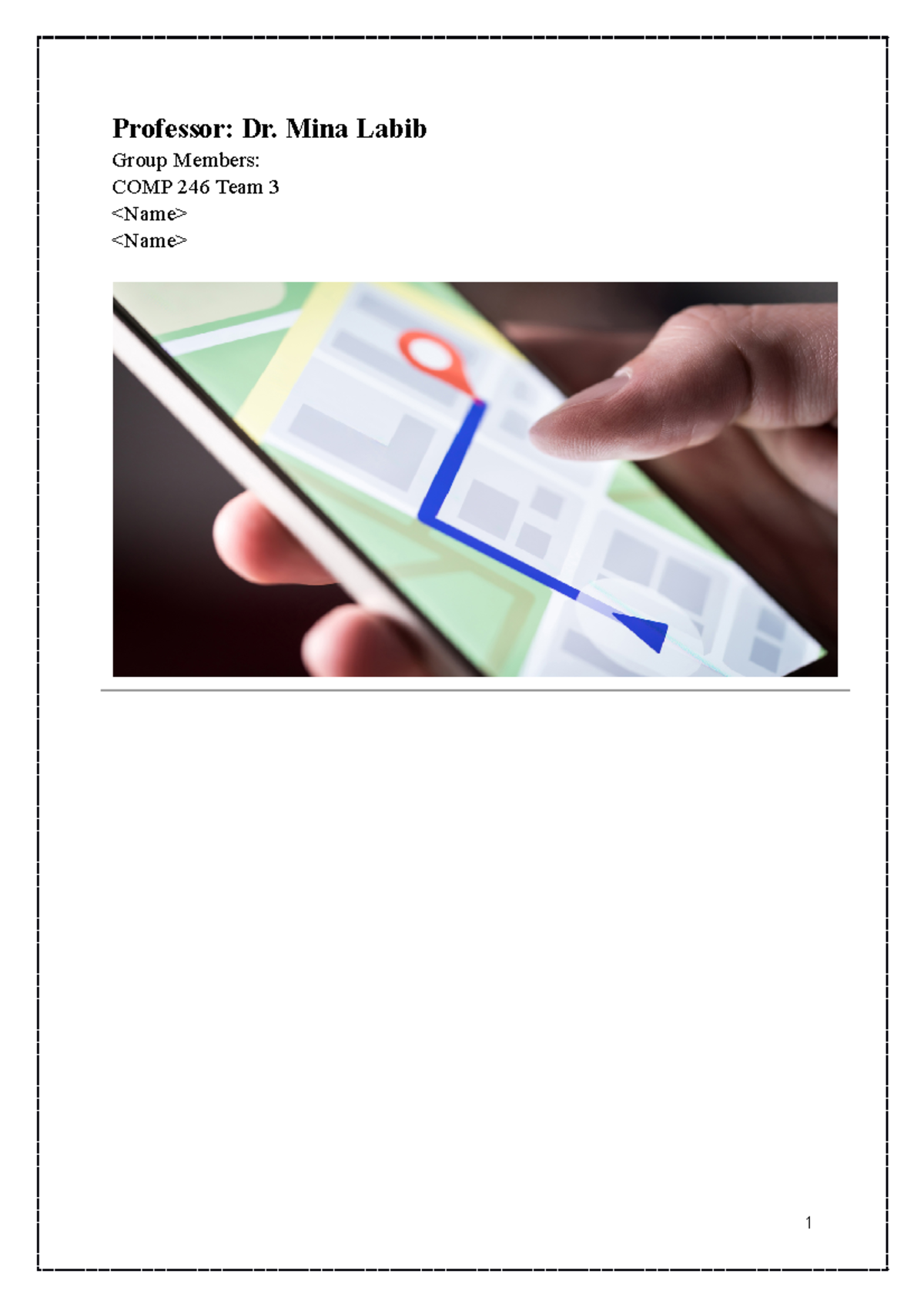 Software Systems Design - Example Project - Professor: Dr. Mina Labib Group Members: COMP 246 ...
