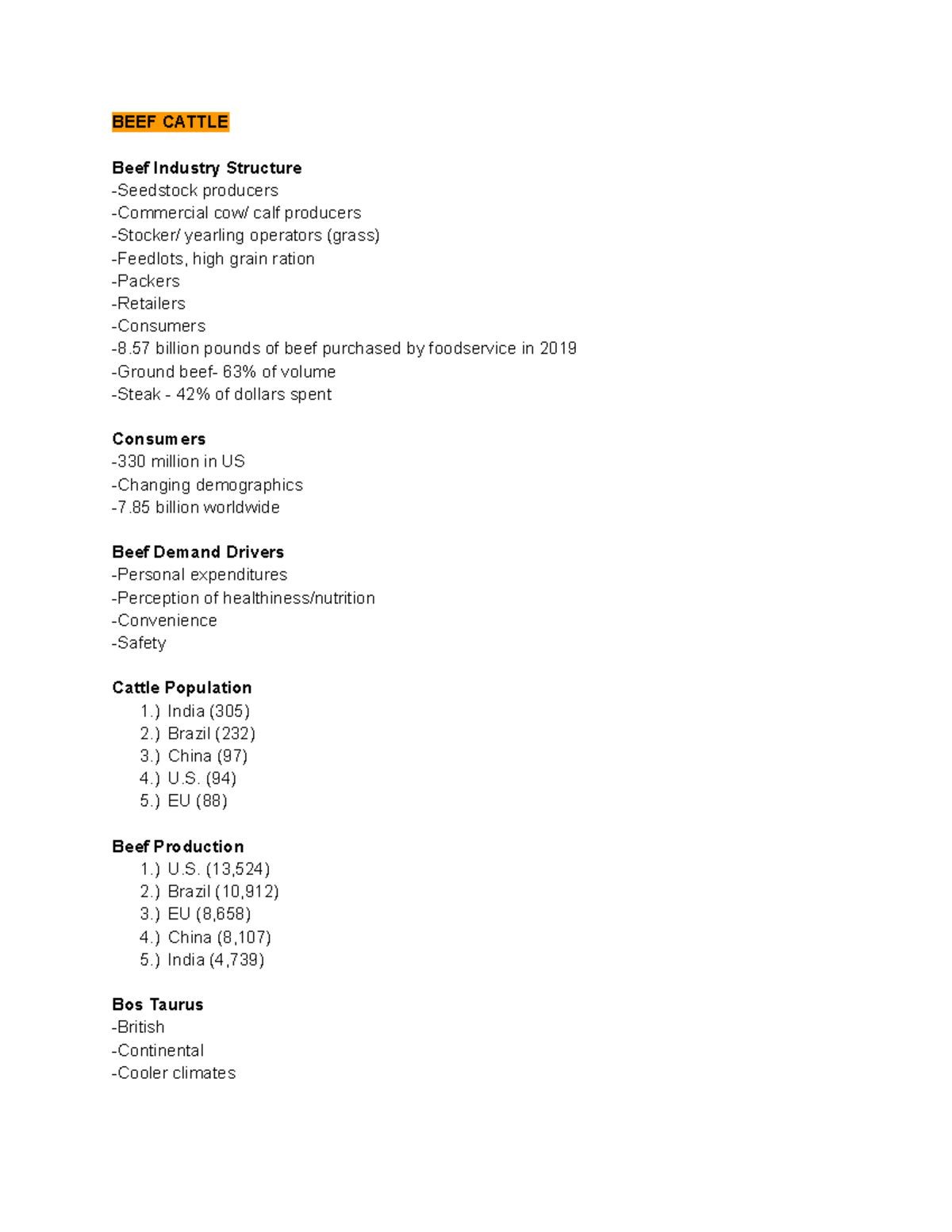 ANSC Beef Cattle - BEEF CATTLE Beef Industry Structure -Seedstock ...