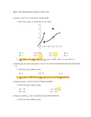 Study guide 1 - Summary Calculus I - Math 150A Exam 1 Study Guide ...