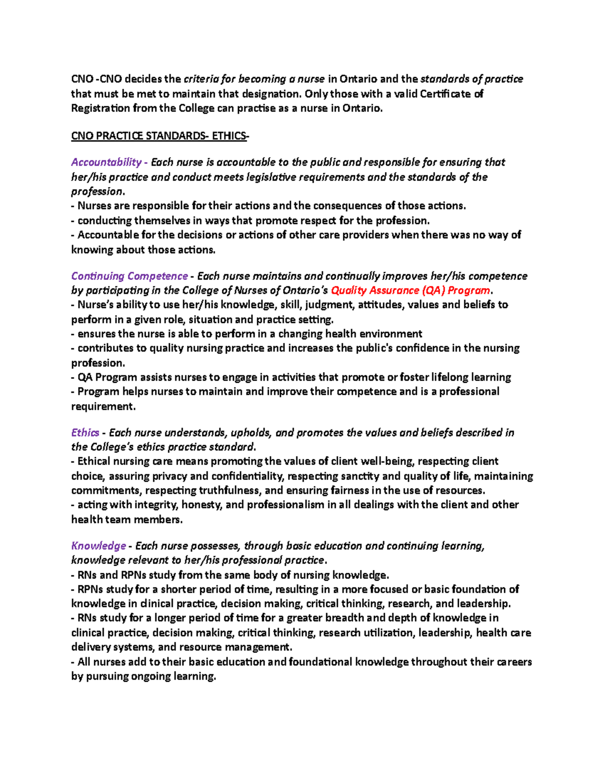 Lecture notes, lectures 1-18 - Exam review - CNO -CNO decides the ...