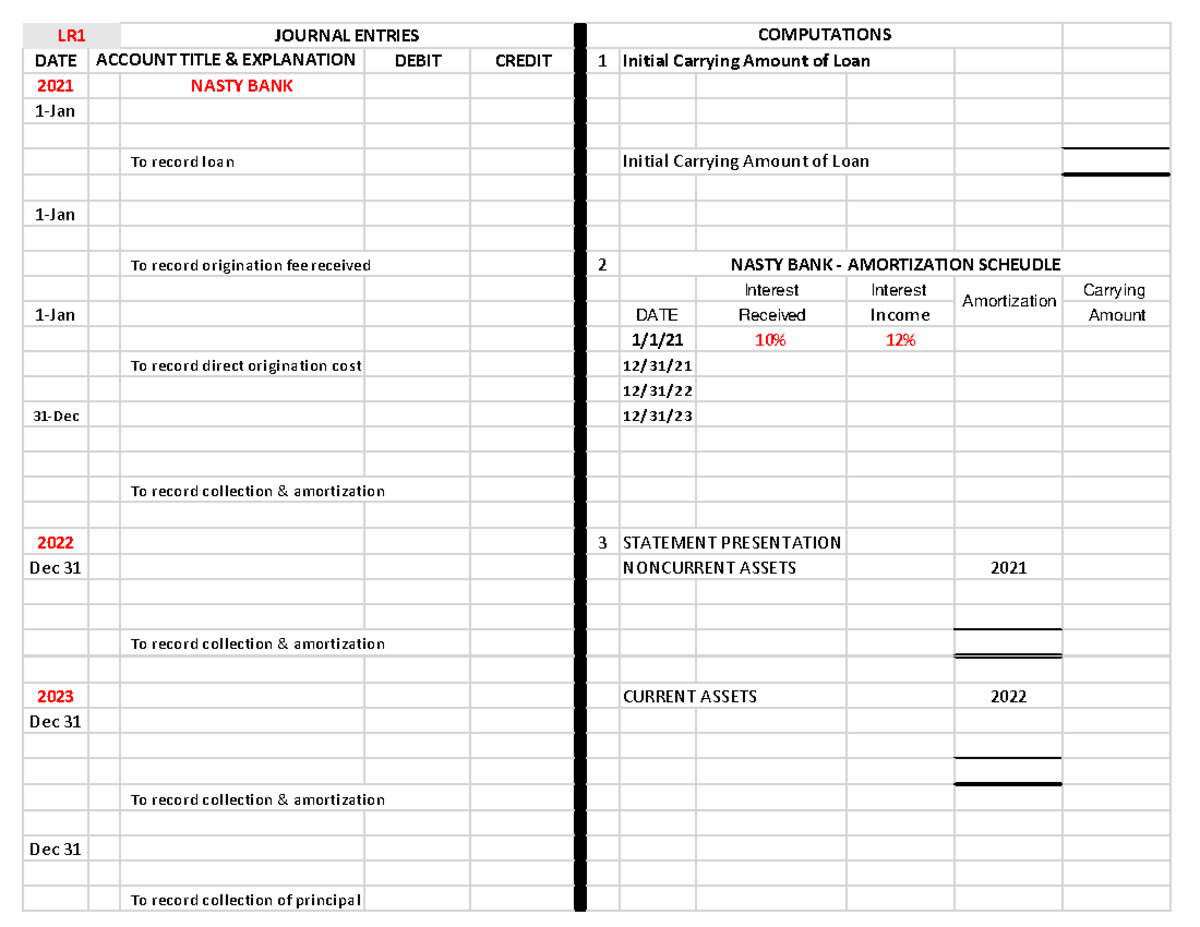 ACTX02 Forms 8x11 - Amort Problems - DATE DEBIT CREDIT 1 Initial ...