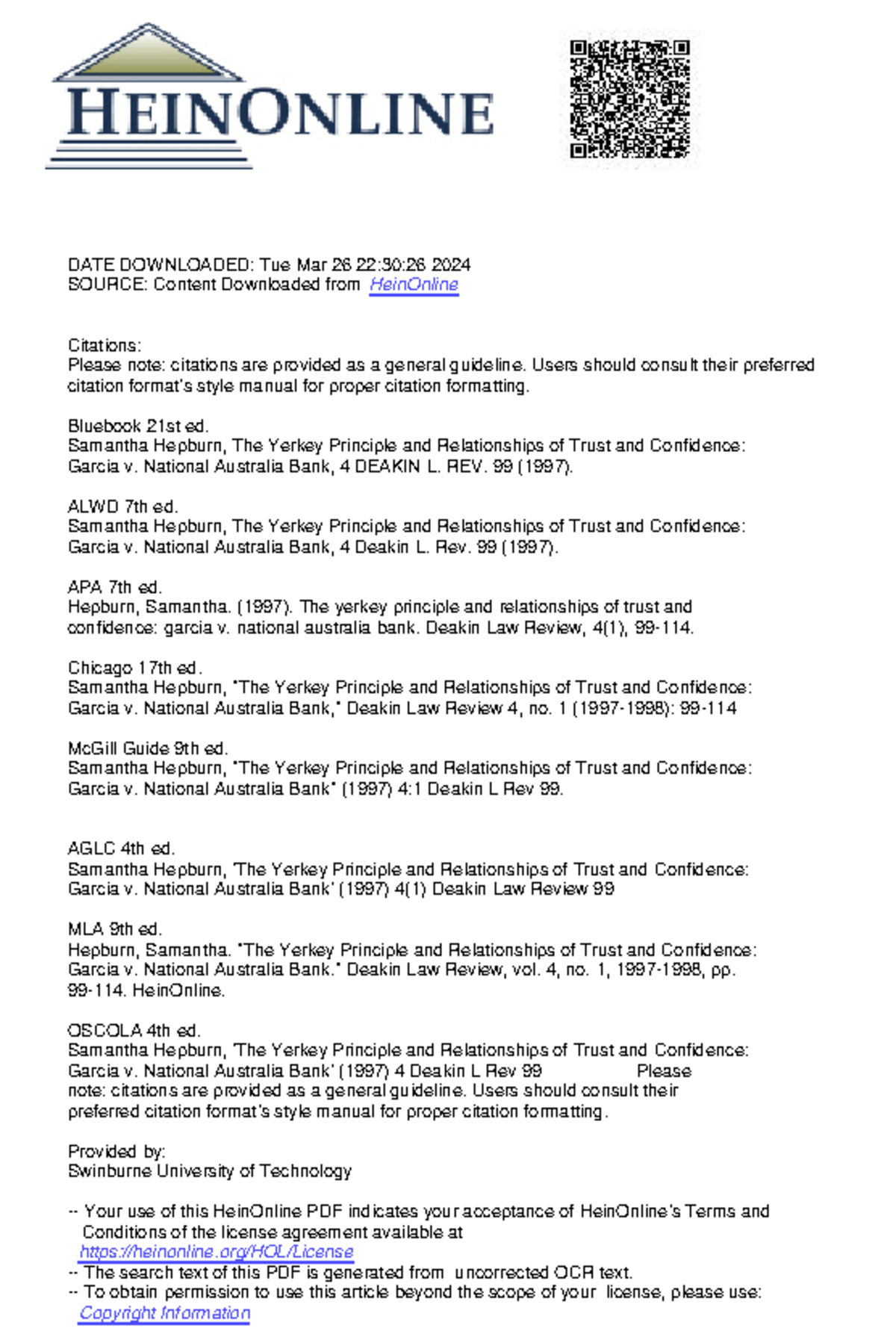 The Yerkey Principle - DATE DOWNLOADED: Tue Mar 26 22:30:26 2024 SOURCE ...