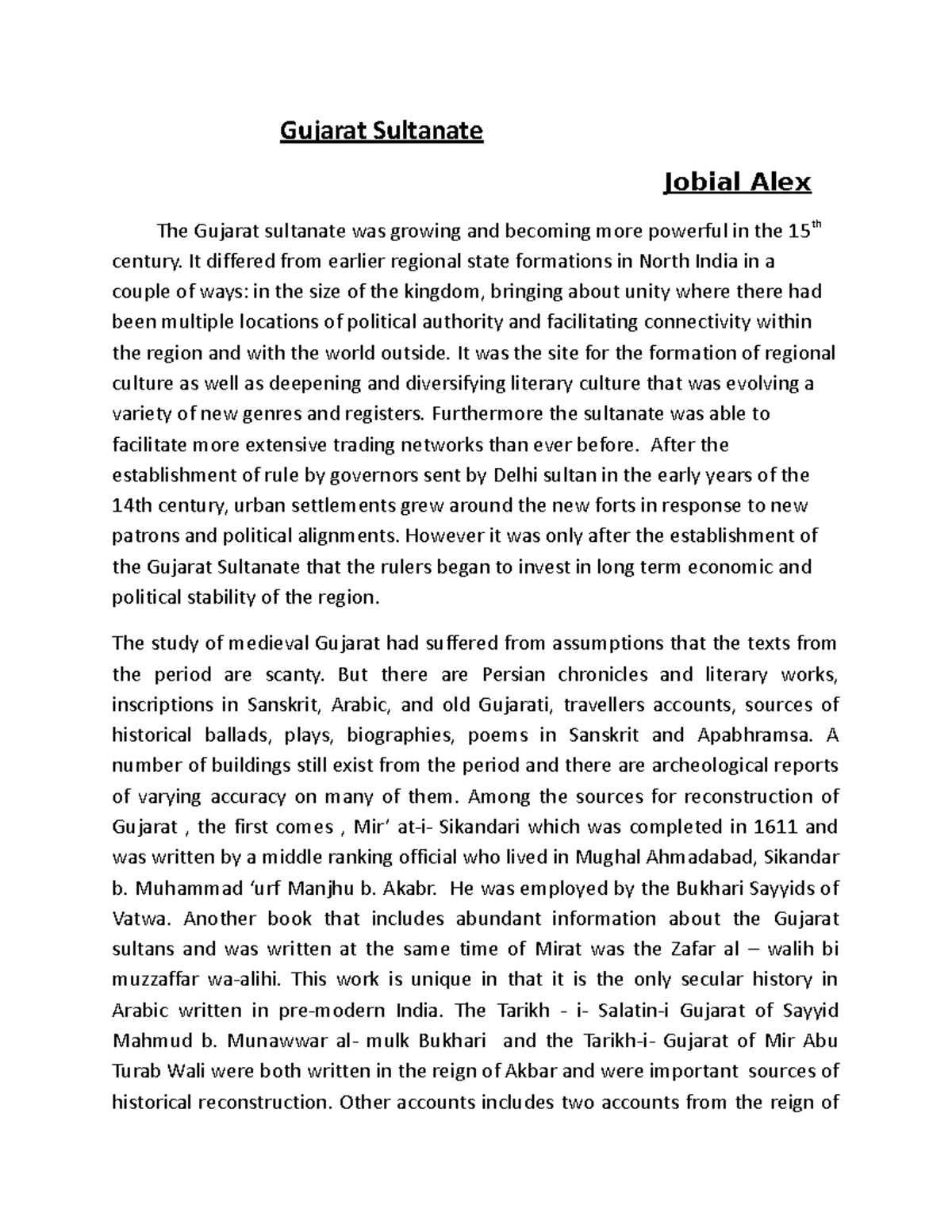 Gujarat Sultanate - history essay assignments - Gujarat Sultanate ...