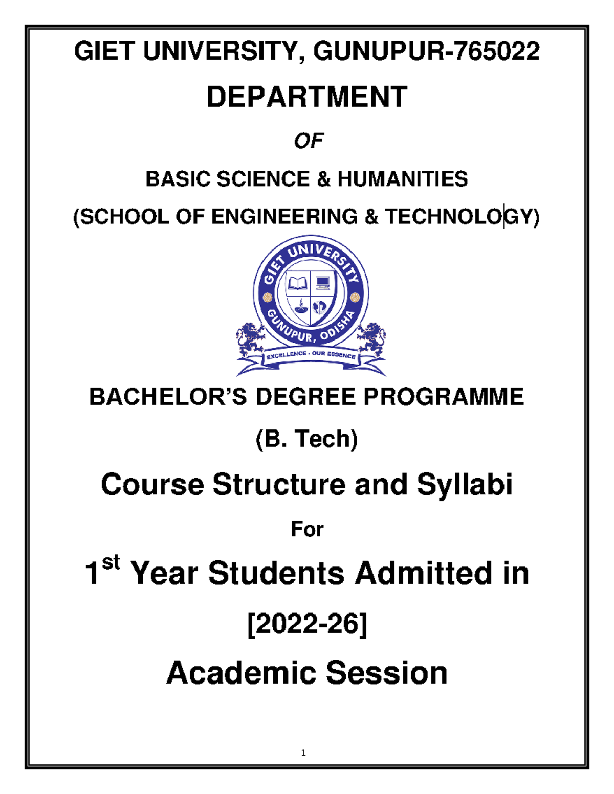 2022-26-B - About cse - GIET UNIVERSITY, GUNUPUR- DEPARTMENT OF BASIC ...