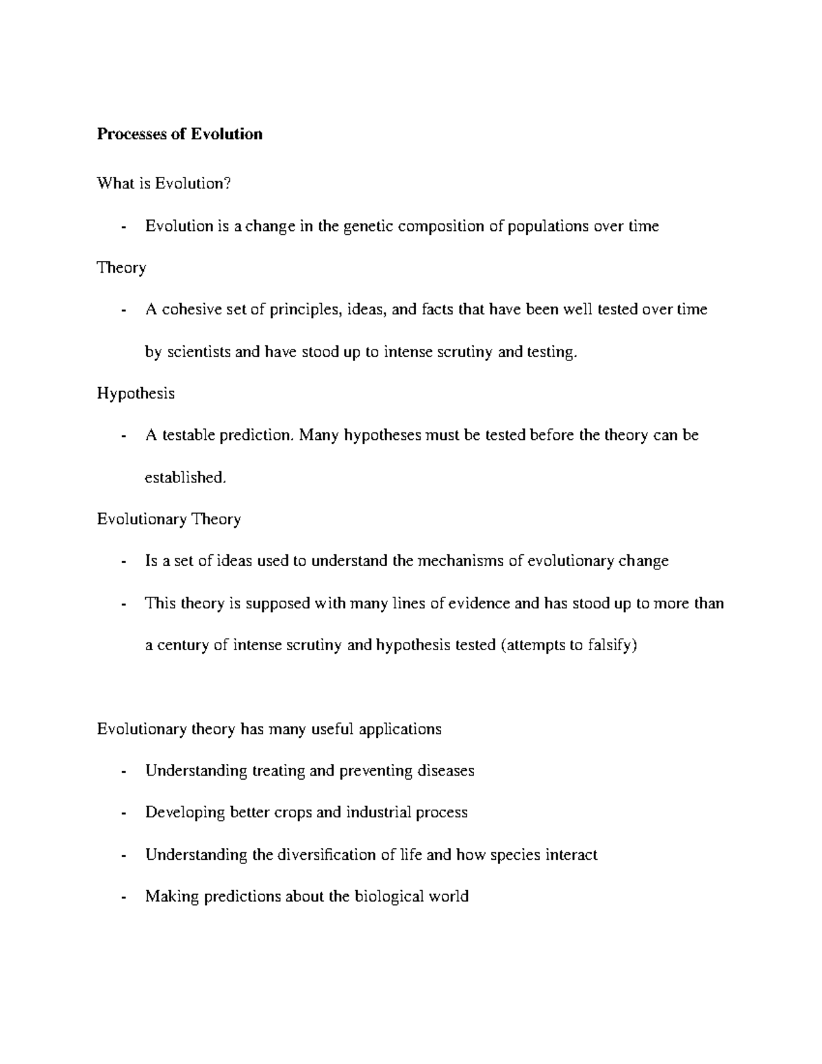 General Biology Lec Lab - Processes of Evolution What is Evolution ...