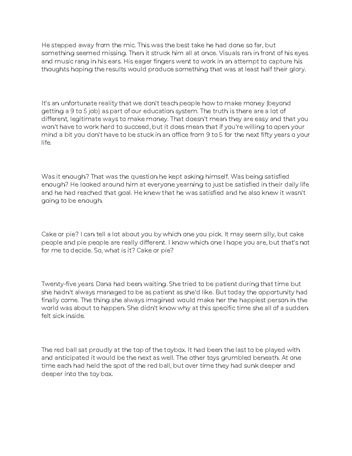 Random 9 paragraphs - He stepped away from the mic. This was the best ...