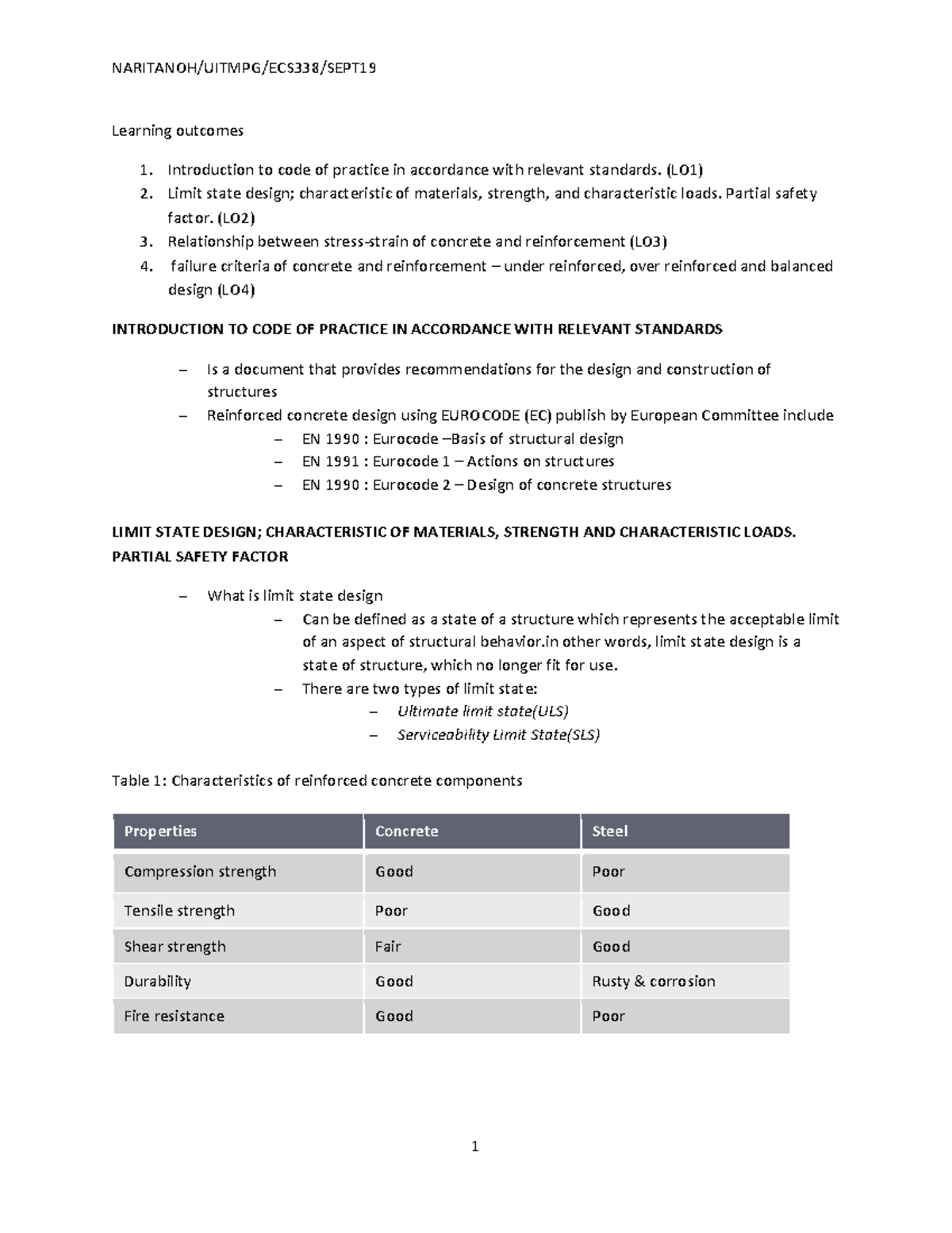 ECS 338 Additional Notes - Learning outcomes Introduction to code of ...