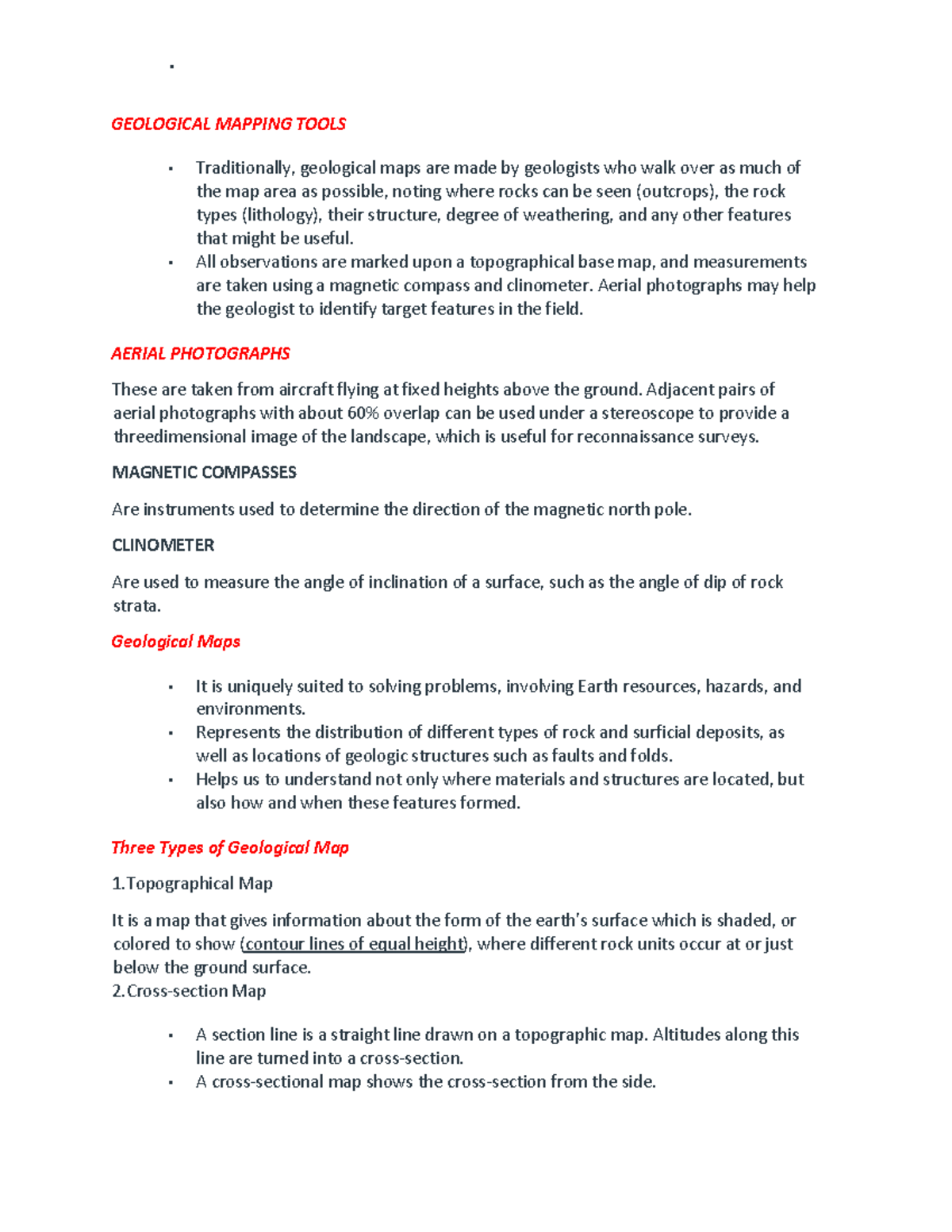 Module 4 - GEOLOGICAL MAPPING TOOLS Traditionally, geological maps are ...